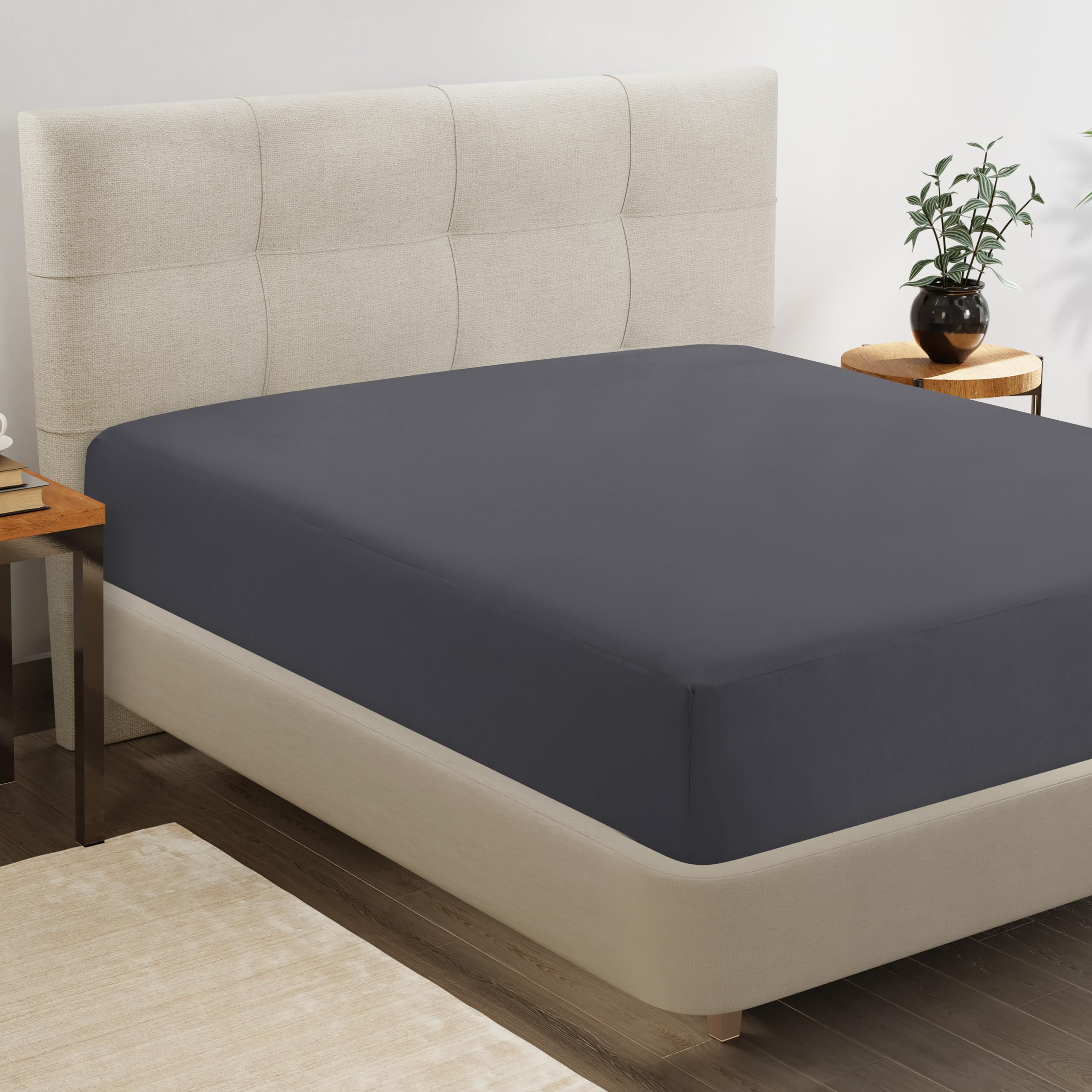 Amazon.com: Lane Linen Twin XL Fitted Sheet Only - 4 Way Stretch ...