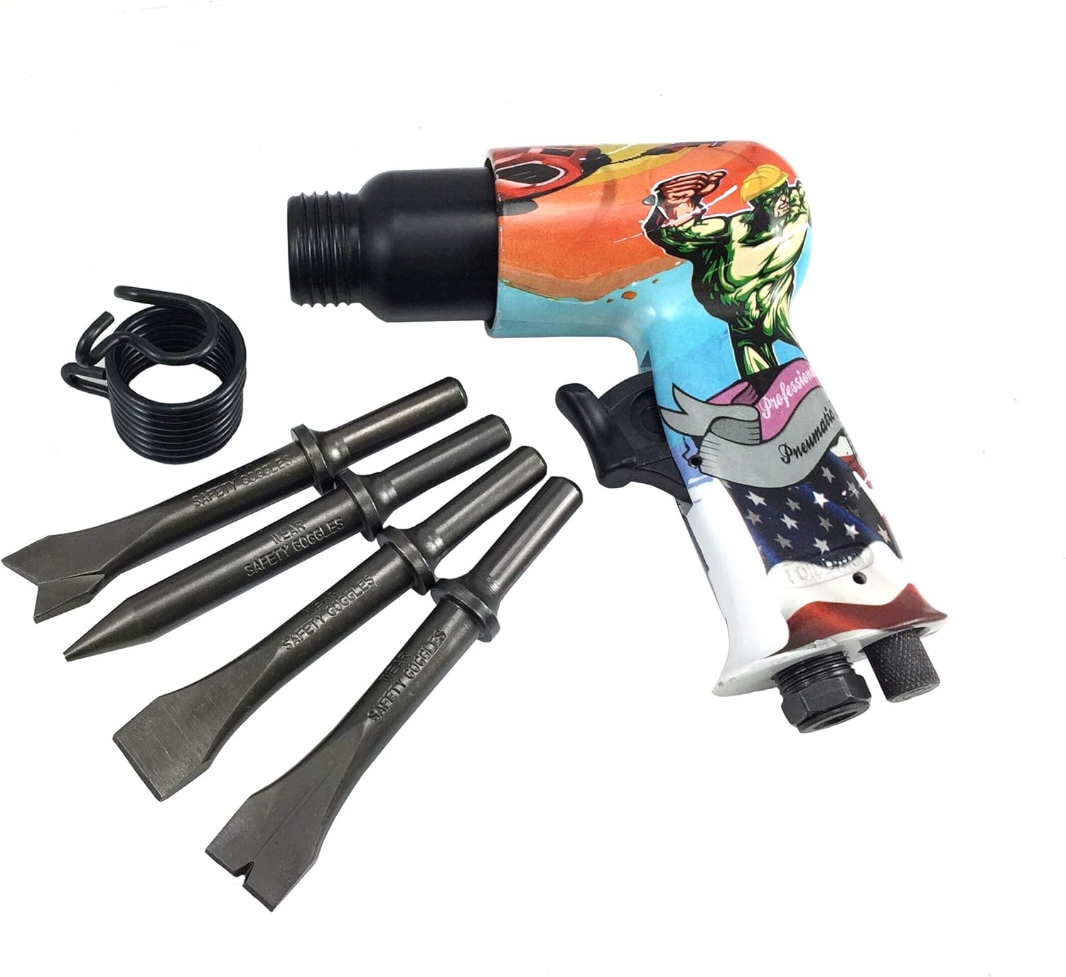 Amazon.com : DP Dynamic Power Short Barrel Air Hammer Kit 4-Chisels ...