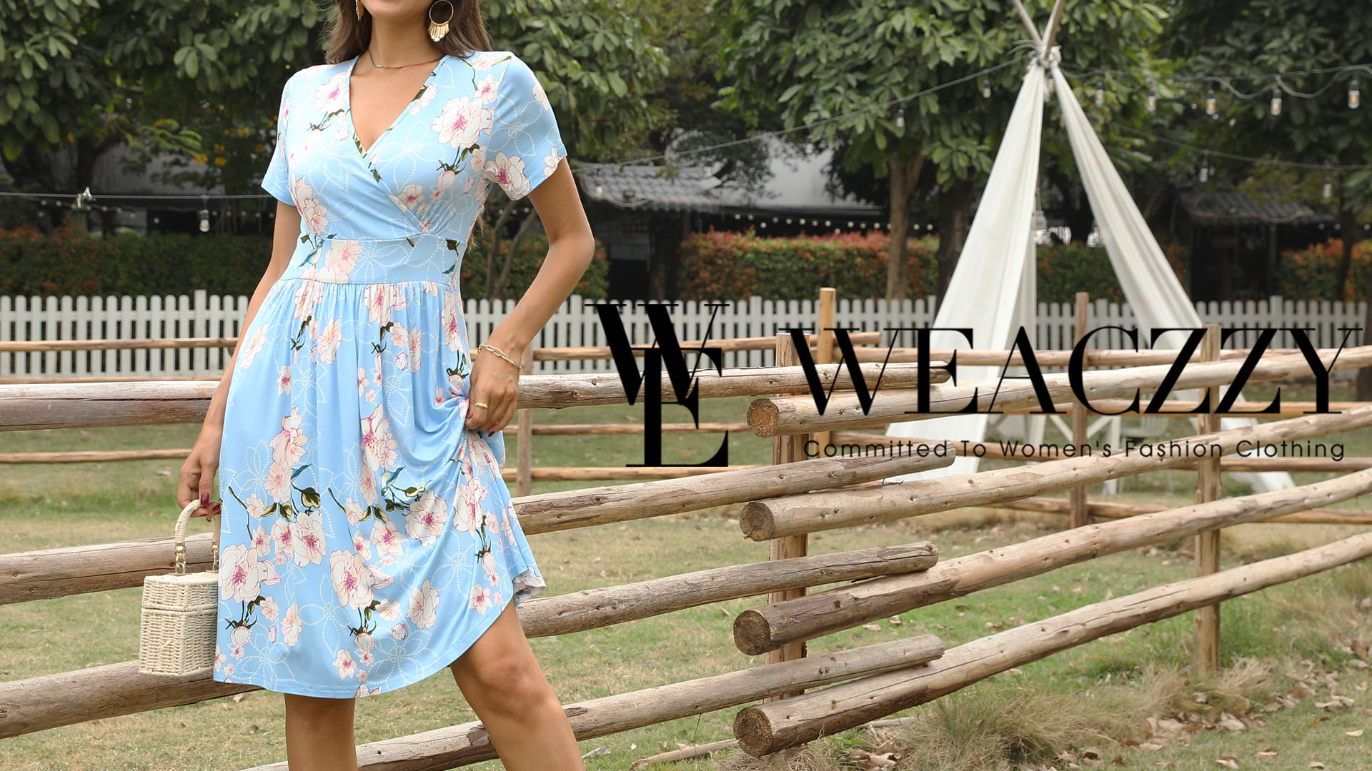 Watch WEACZZY Women Summer Short Sleeve Casual V-Neck Floral Dress on ...