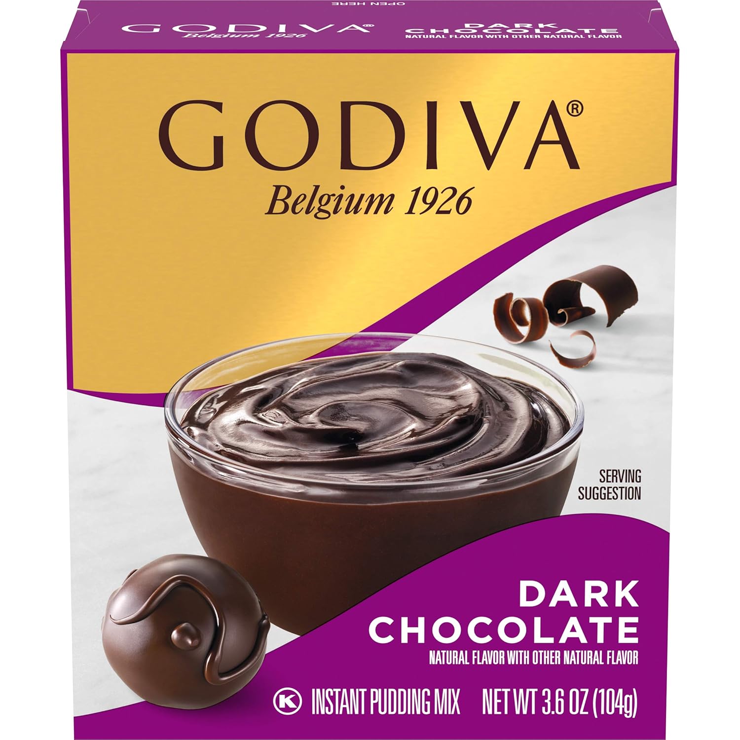 Amazon.com : Godiva Dark Chocolate Instant Pudding Mix (3.7 oz Box ...