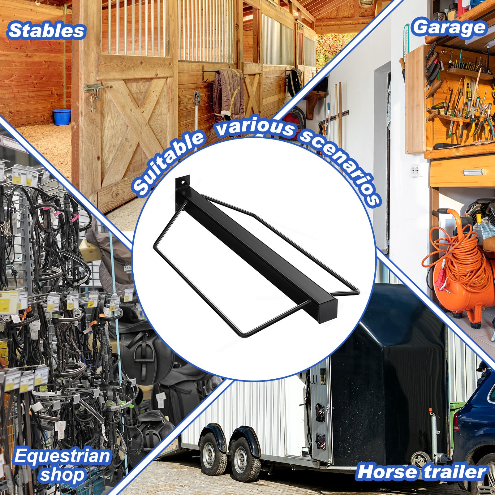 Snapklik.com : Yaocom 2 Pcs Wall Mounted Saddle Rack For Horse Portable ...