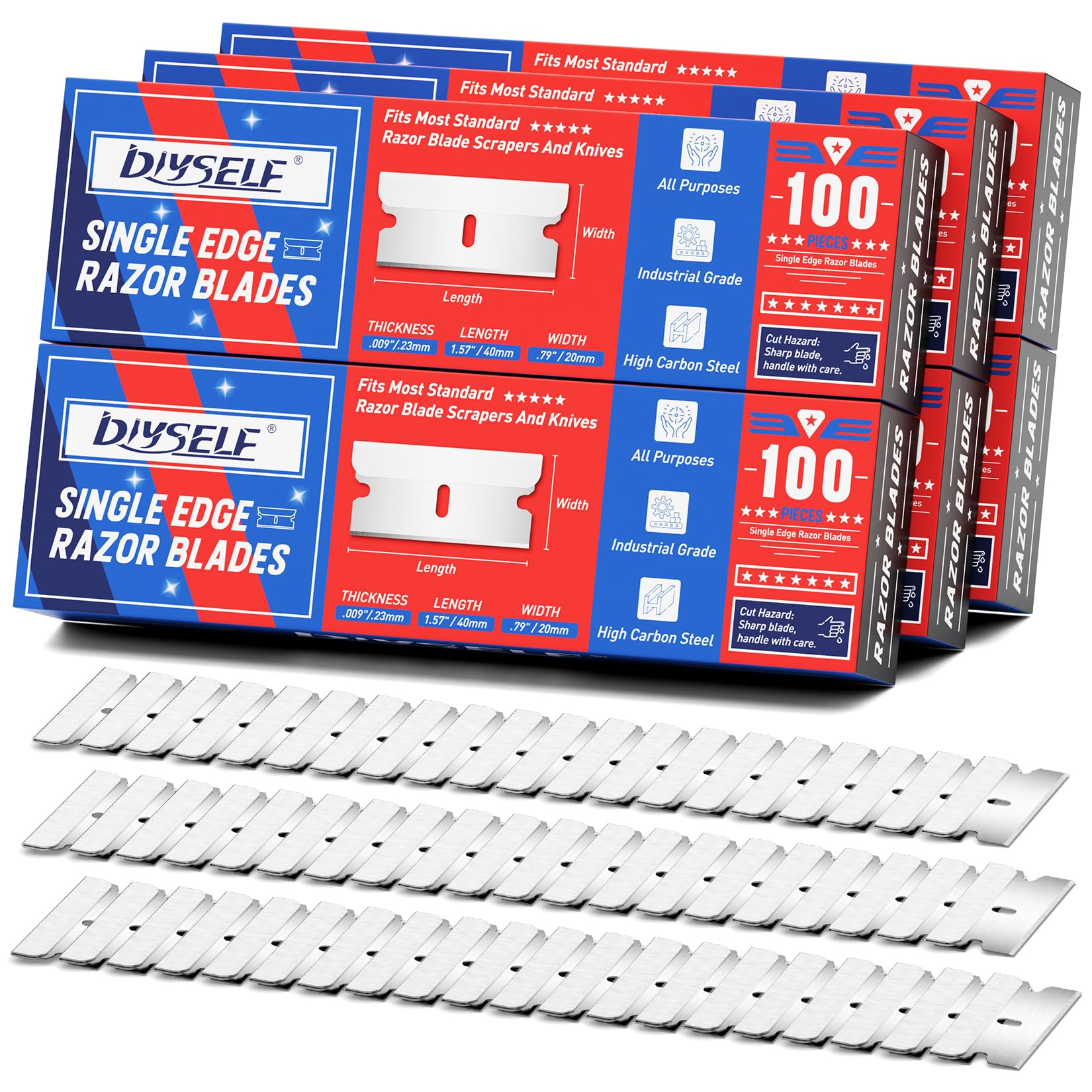 Amazon.com: DIYSELF 600-Pack Single Razor Edge Blades, Single Edge ...