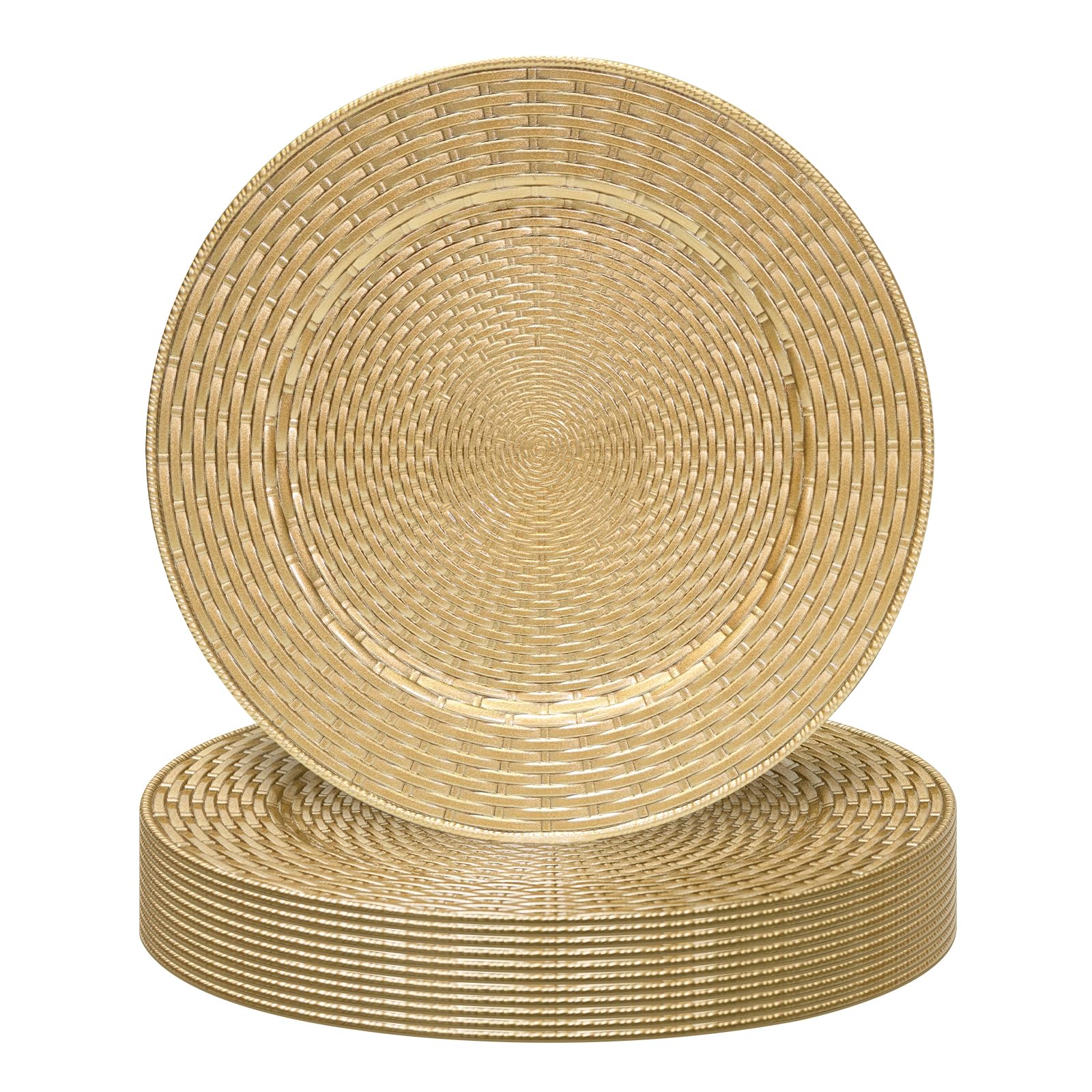 Snapklik.com : 13" Gold Charger Plates Set Of 12, Table Chargers For ...