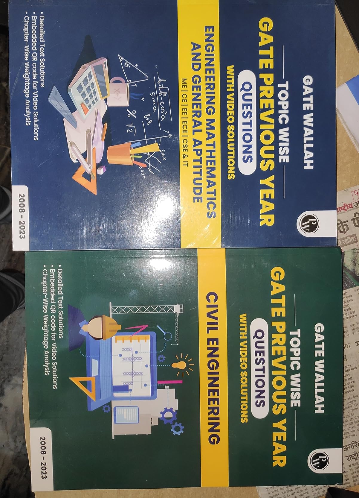 Buy PW GATE Wallah Topicwise PYQ Combo: Civil Engineering + Engineering Mathematics & Aptitude ...