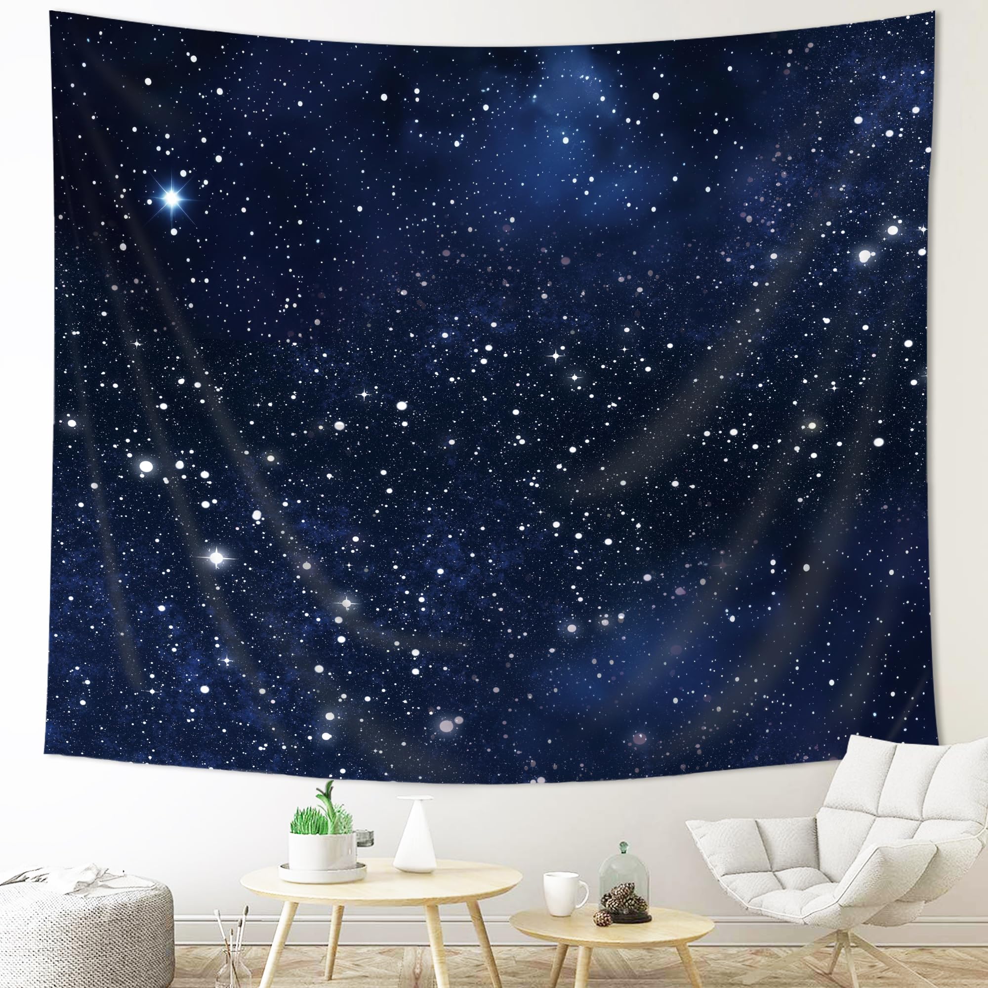 Amazon.com: Imirell Night Sky Stars Tapestry Wall Hanging Dark Blue ...
