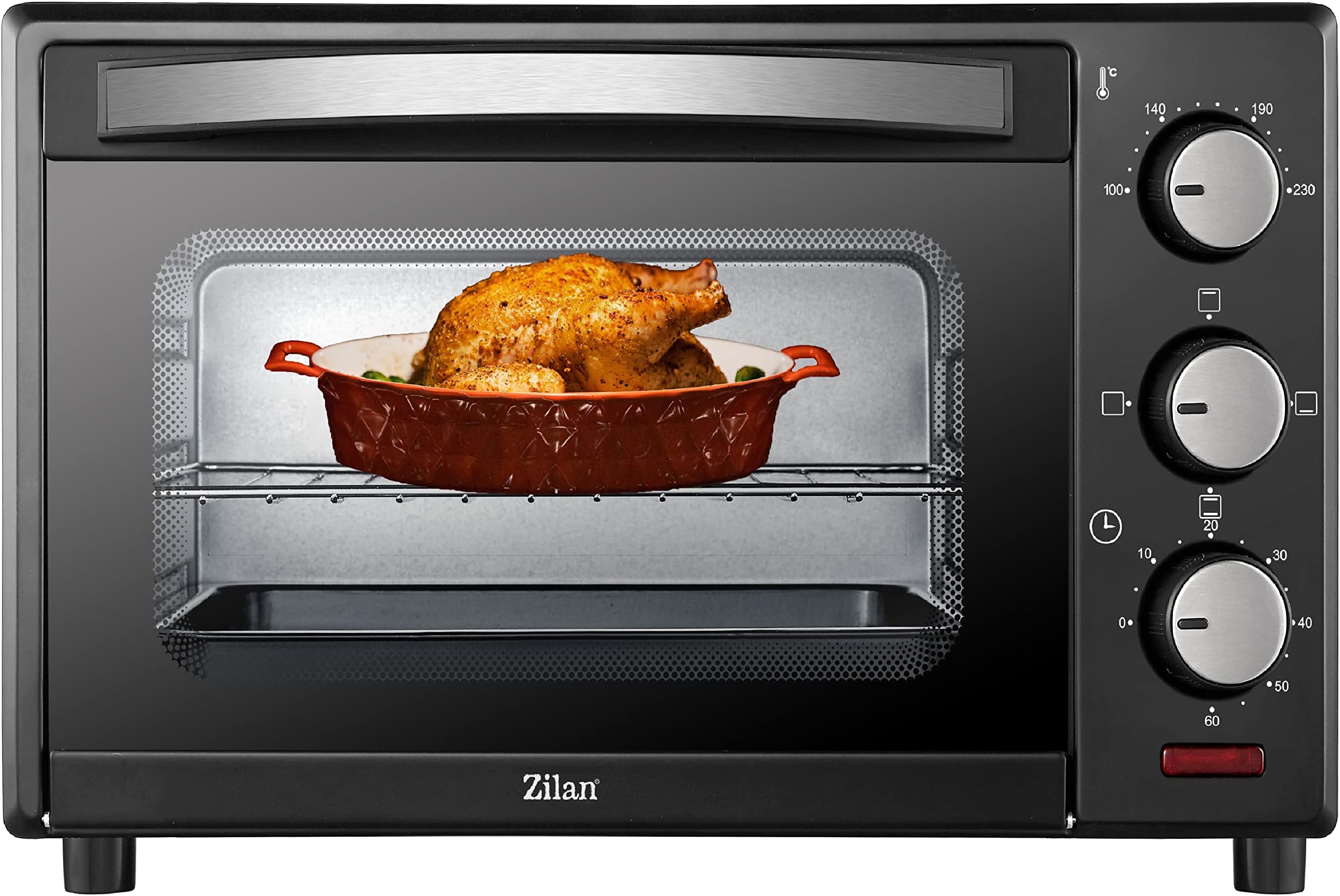 TurboTronic Mini-Backofen mit Doppelverglasung, elektrischer Grillofen ...