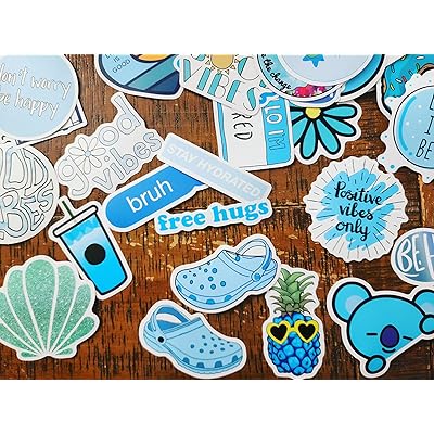Buy EL Nido 100 Blue Sticker Pack, Cute Blue Stickers Waterproof 100% ...