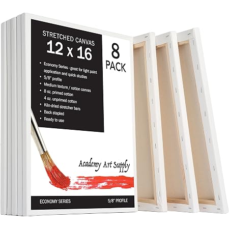 Amazon.com: Canvas Panels 12x16 Inch 12-Pack, 10 oz Double Primed Acid ...