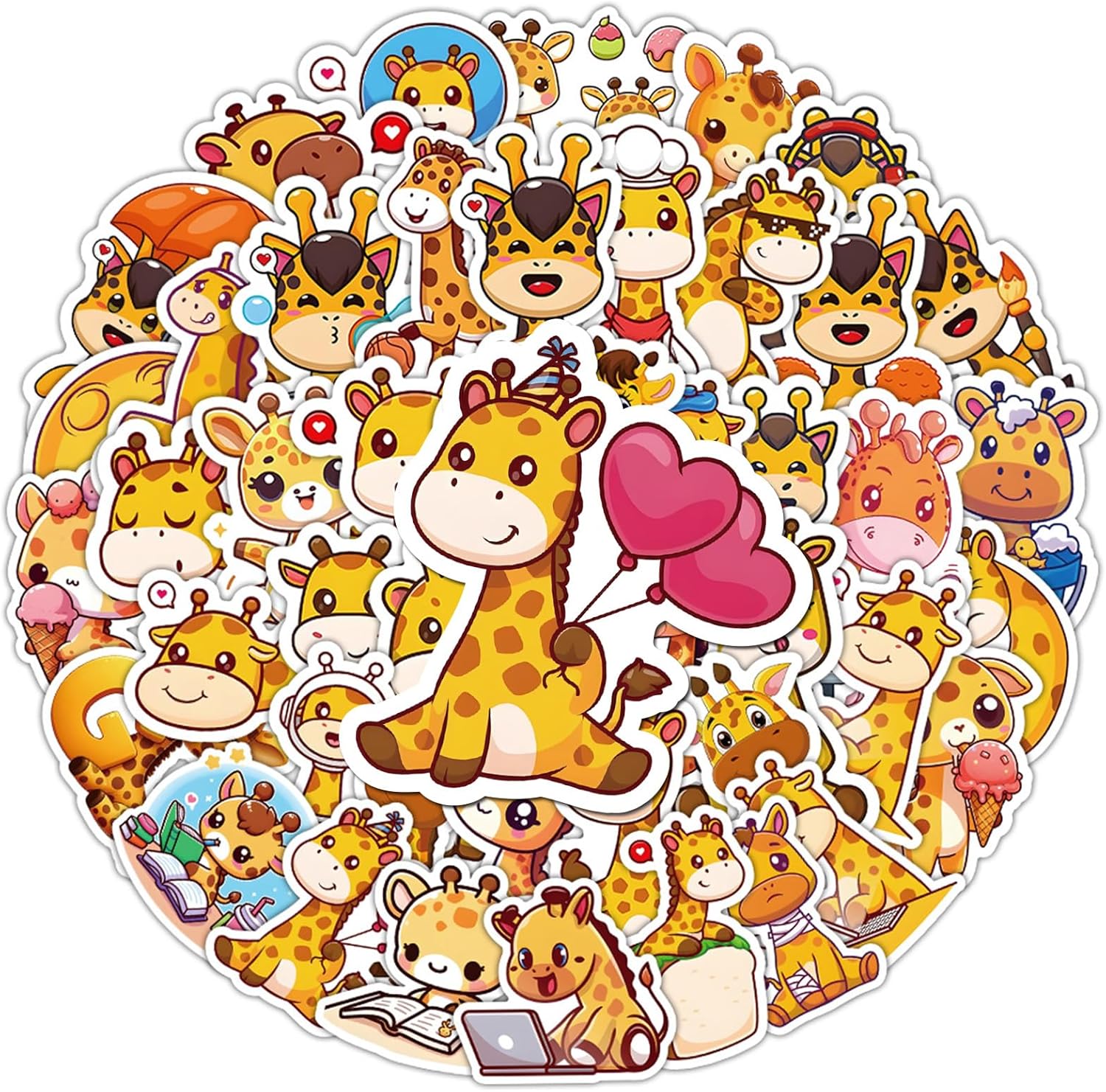 Amazon.com: Giraffe Stickers 50 Pcs Waterproof Cute Funny Animals ...