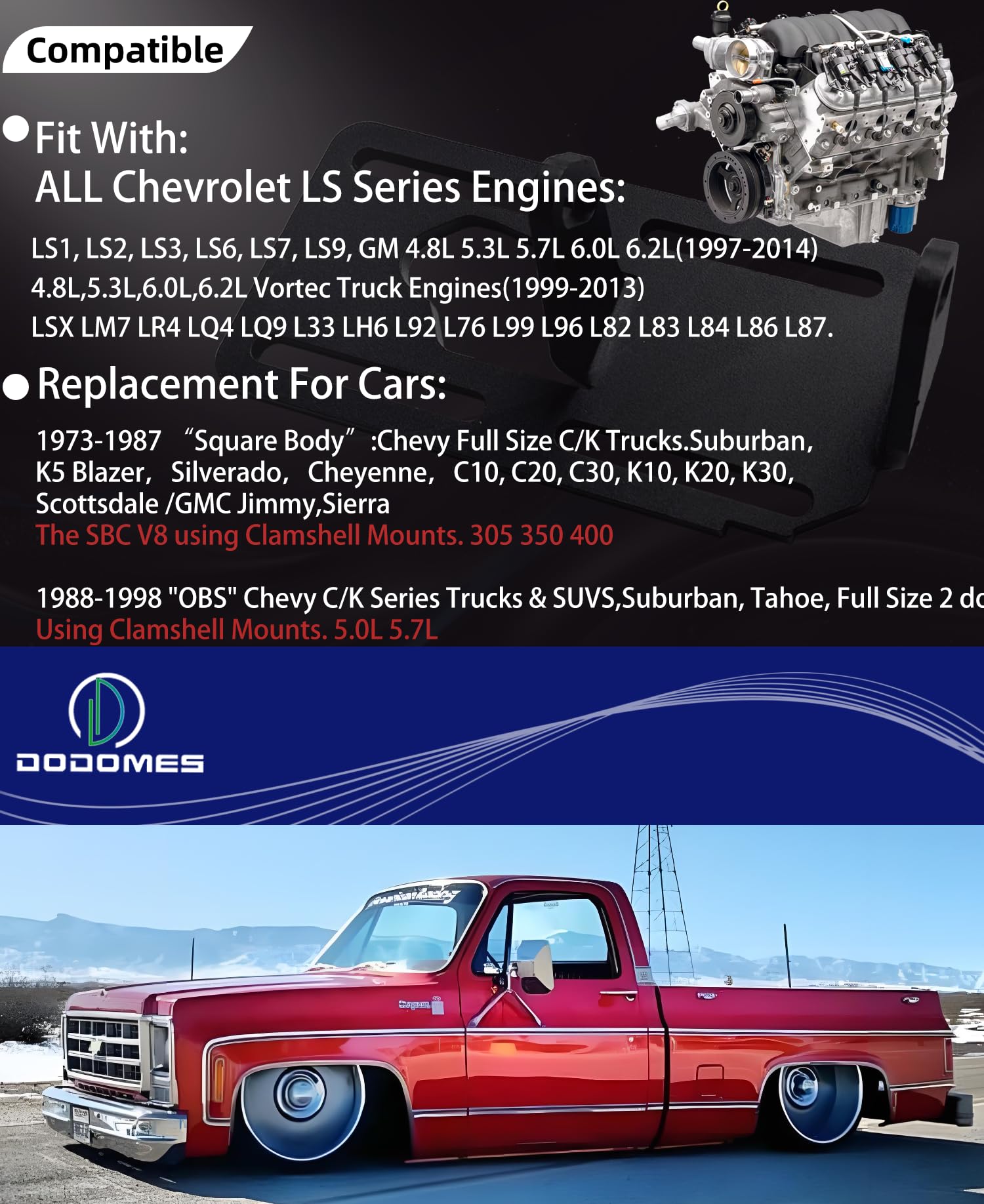 Snapklik.com : LS Universal Conversion Engine Swap Mounts Replacement ...