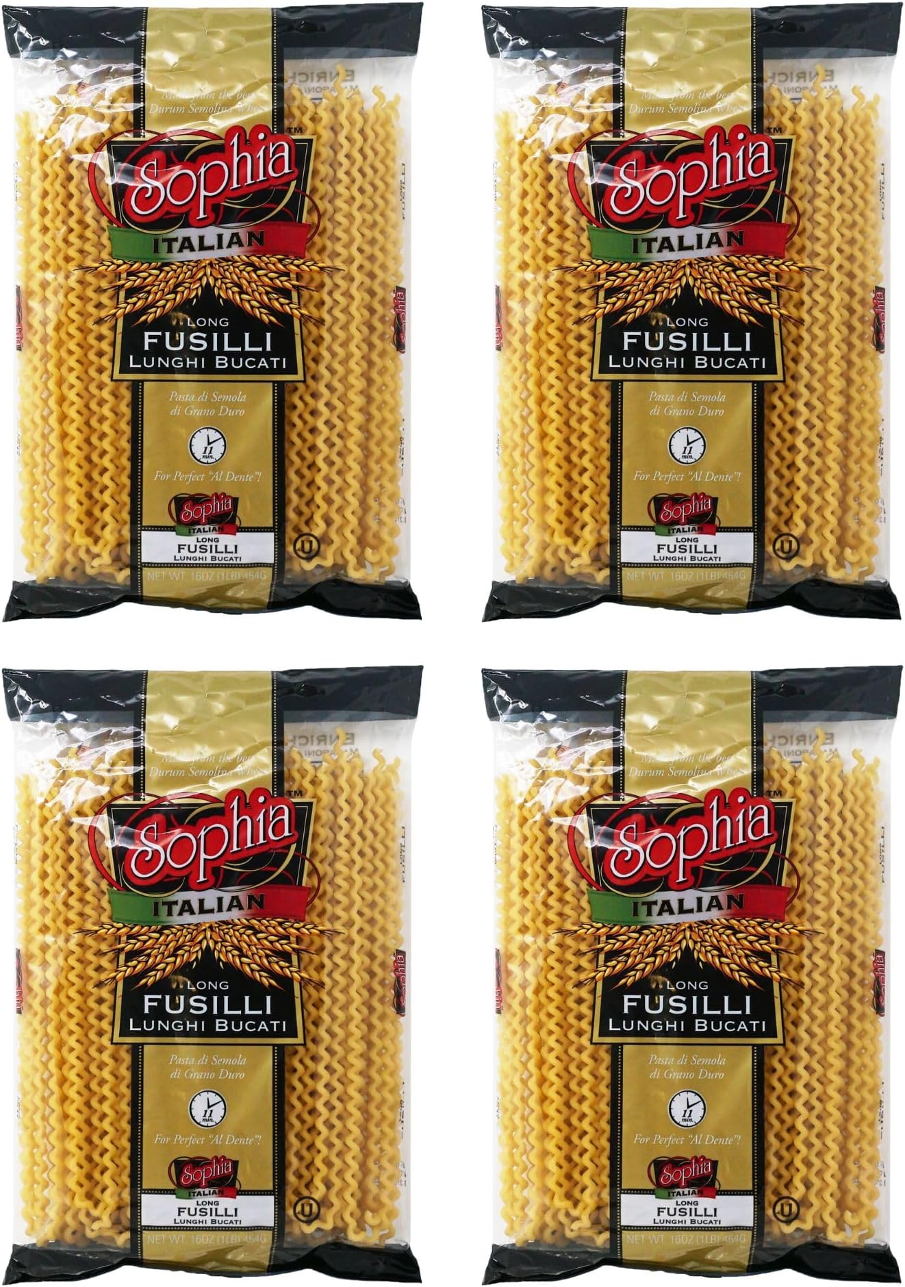 Amazon.com : Sophia Pasta Long Fusilli "Col Buco" - 16oz (4-pack ...