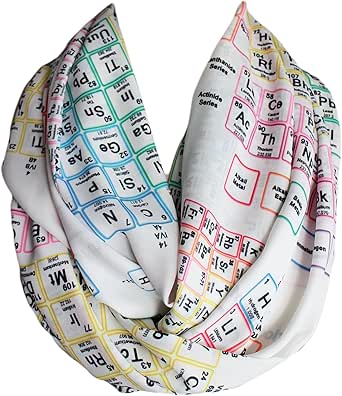 Etwoa White Chemistry Periodic Table Infinity Scarf Geeky Scarf at ...