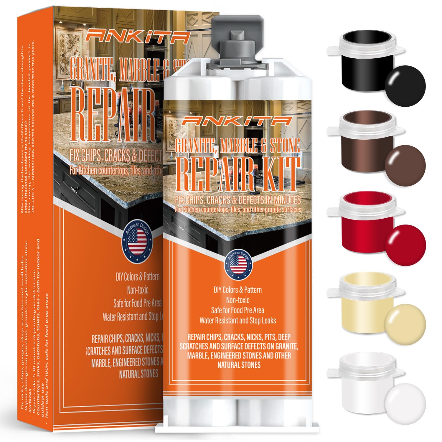 Granite Countertop Repair Kit (Color Match), Marble Repair Kit, Quickly ...