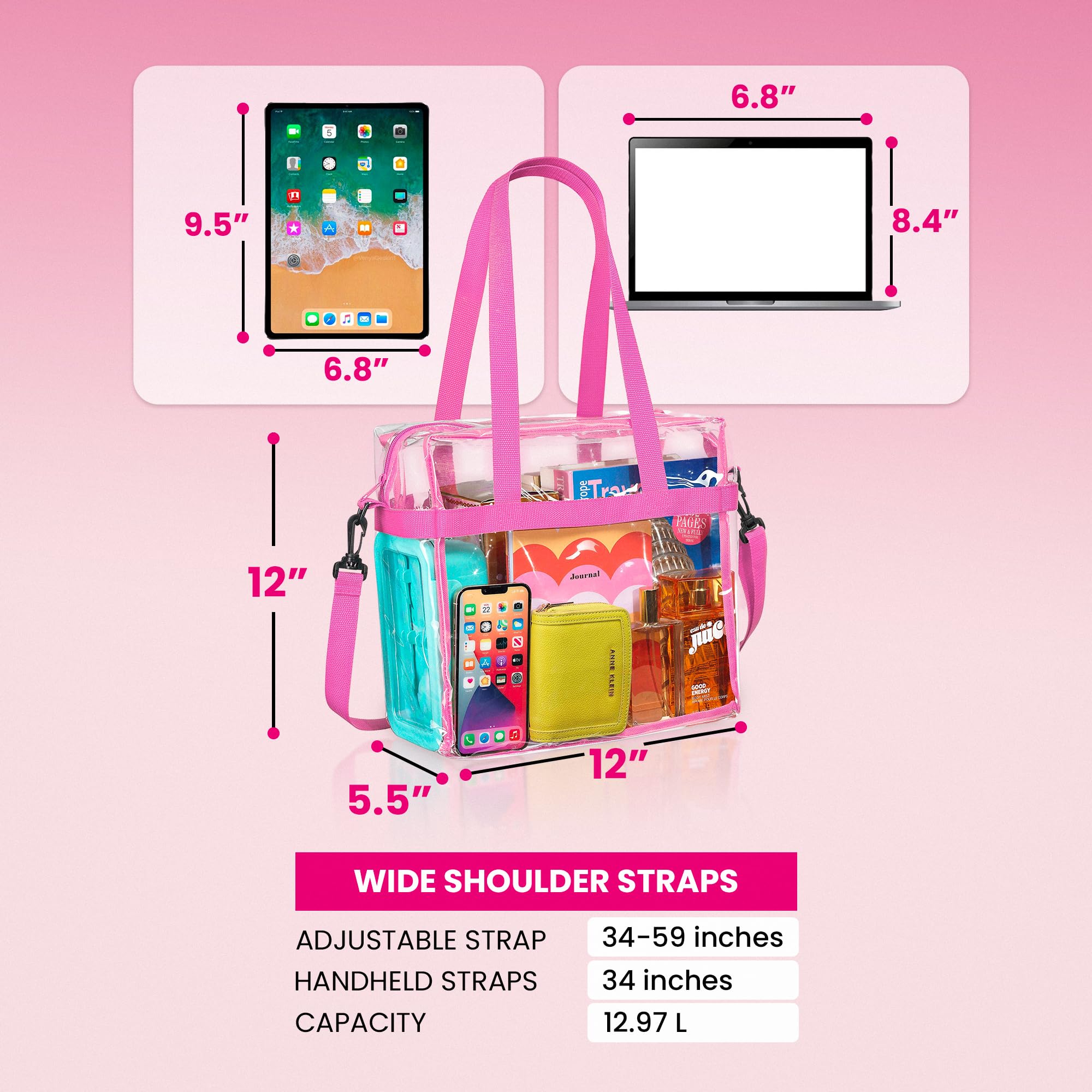 Snapklik.com : Handy Laundry Clear Tote Bag Stadium Approved - Shoulder ...