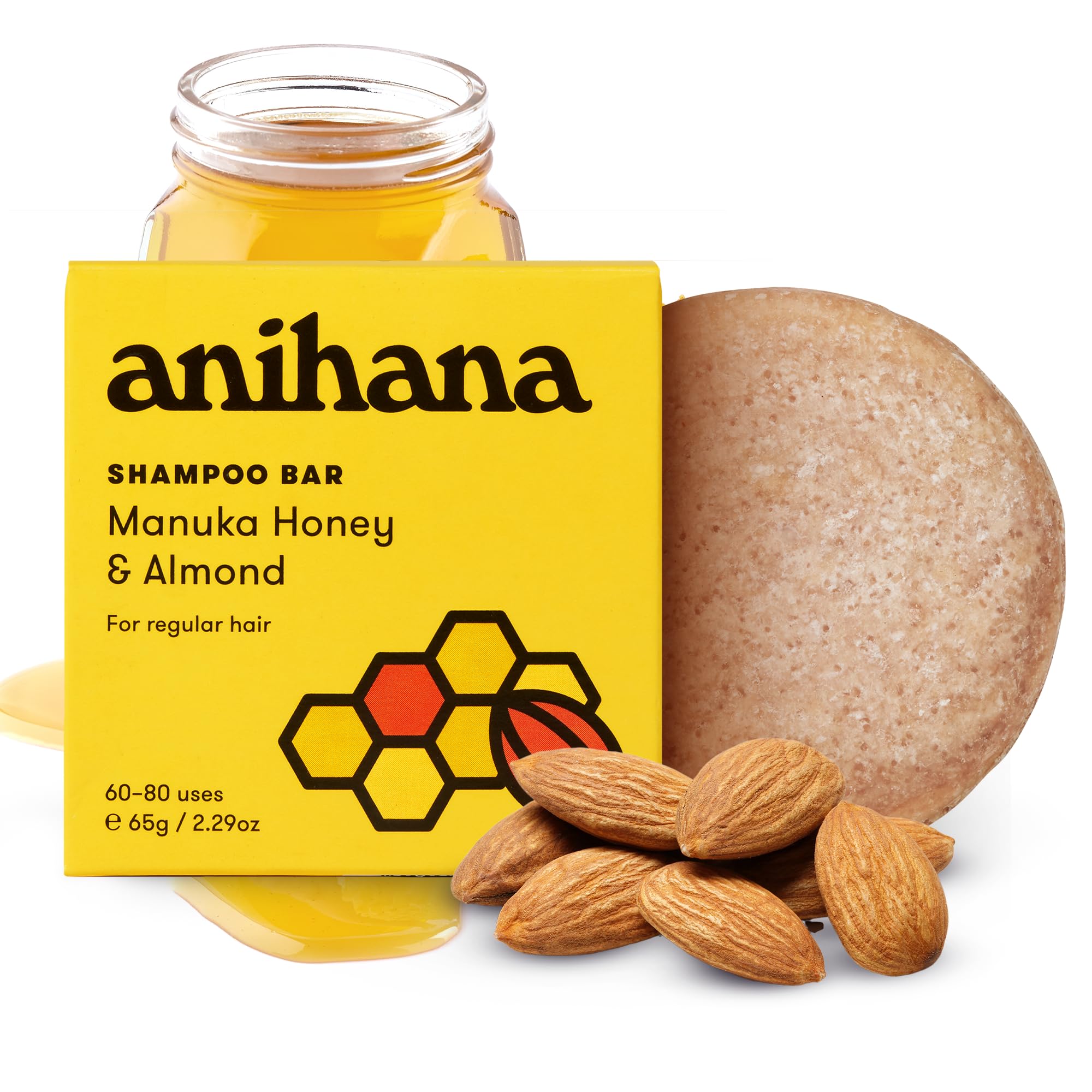 Anihana Manuka Honey and Almond Normal Hair Shampoo Bar 65 g : Amazon ...
