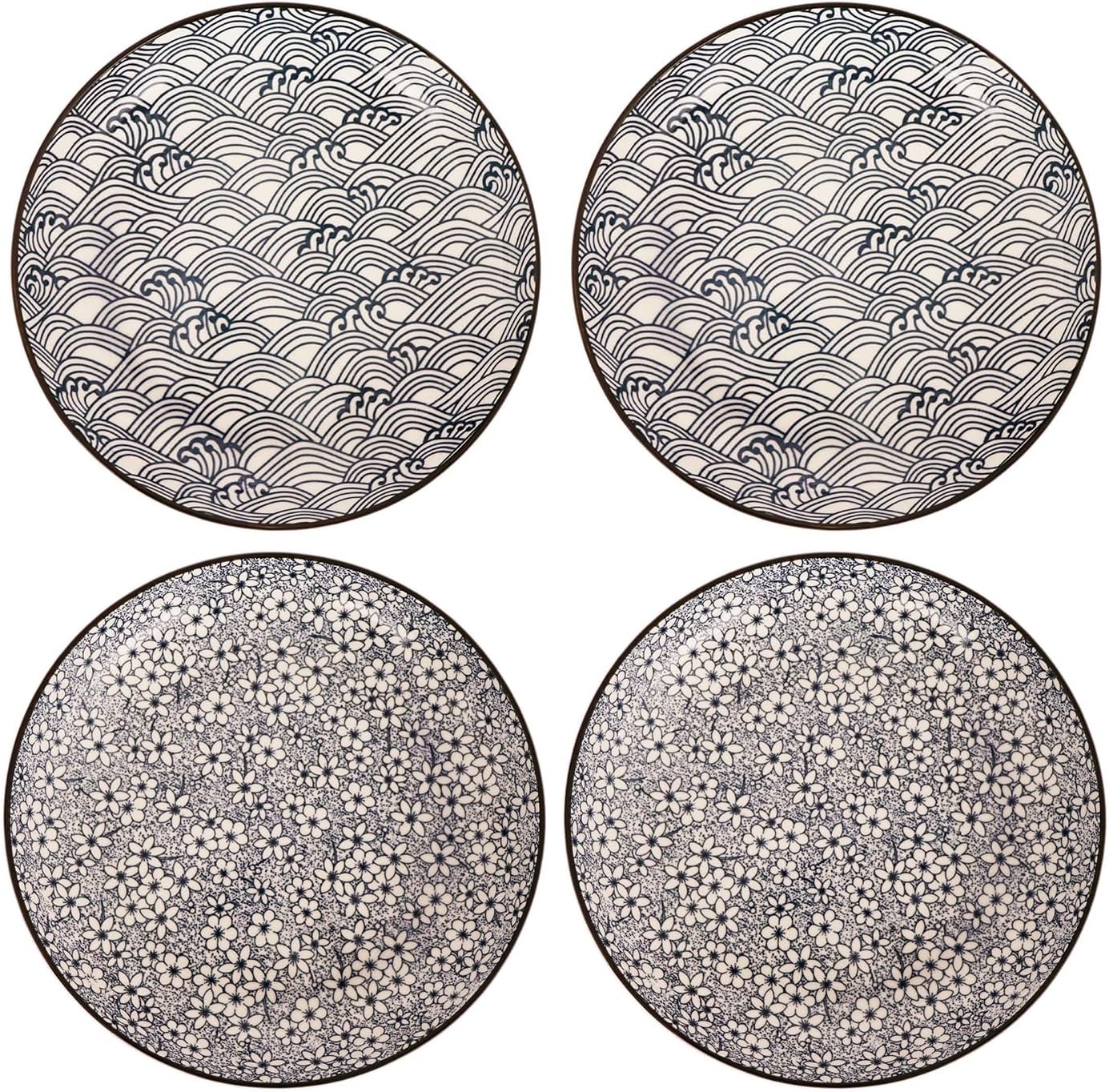 Amazon.com | kisummy 8 inch Dinner Plate Set porcelain dinner plates ...