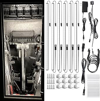 Door Activated Safe Light Kit, 6 Pack 12 Inch 5000K Black Led Safe ...