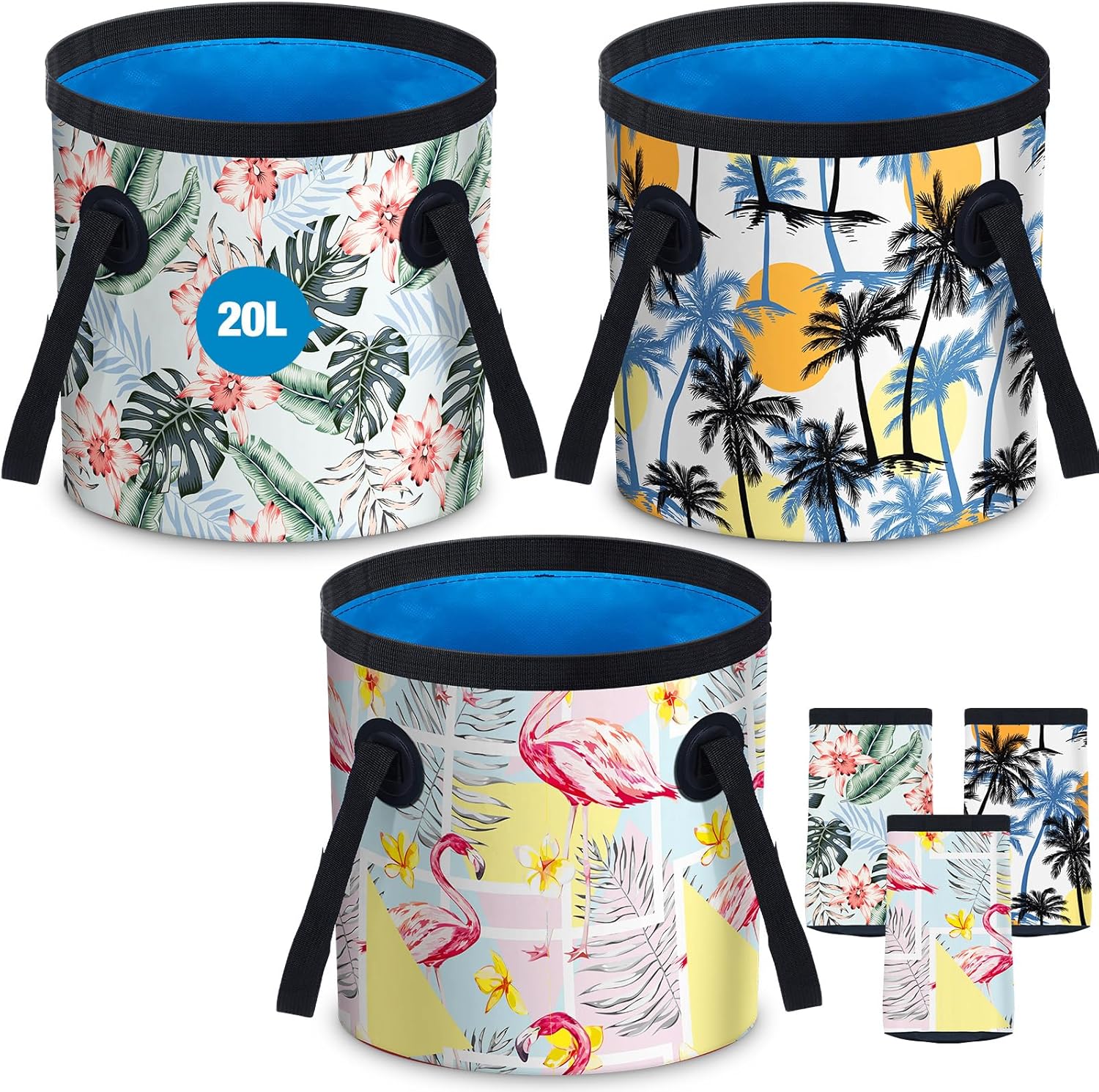 Amazon.com: 3 Pack Collapsible Bucket 5 Gallon Water Bucket Summer ...