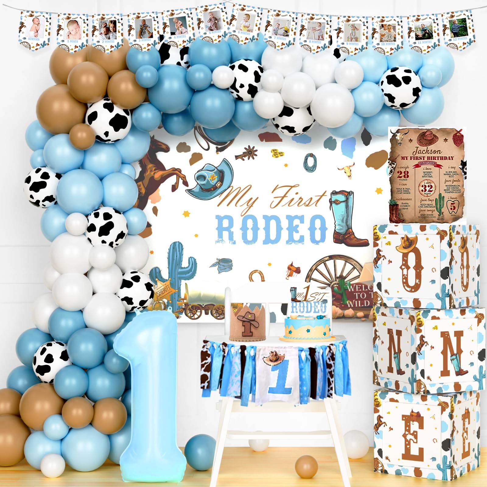 Amazon.com: Party Inspo My First Rodeo Decorations Boy, Western Cowboy ...