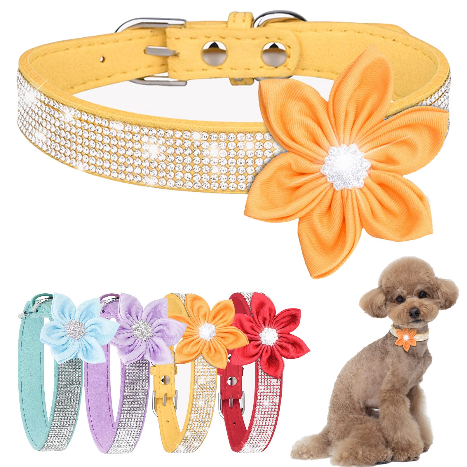 Amazon.com : HOWWFALY Christmas Dog Collars Cat Collars Rhinestone ...