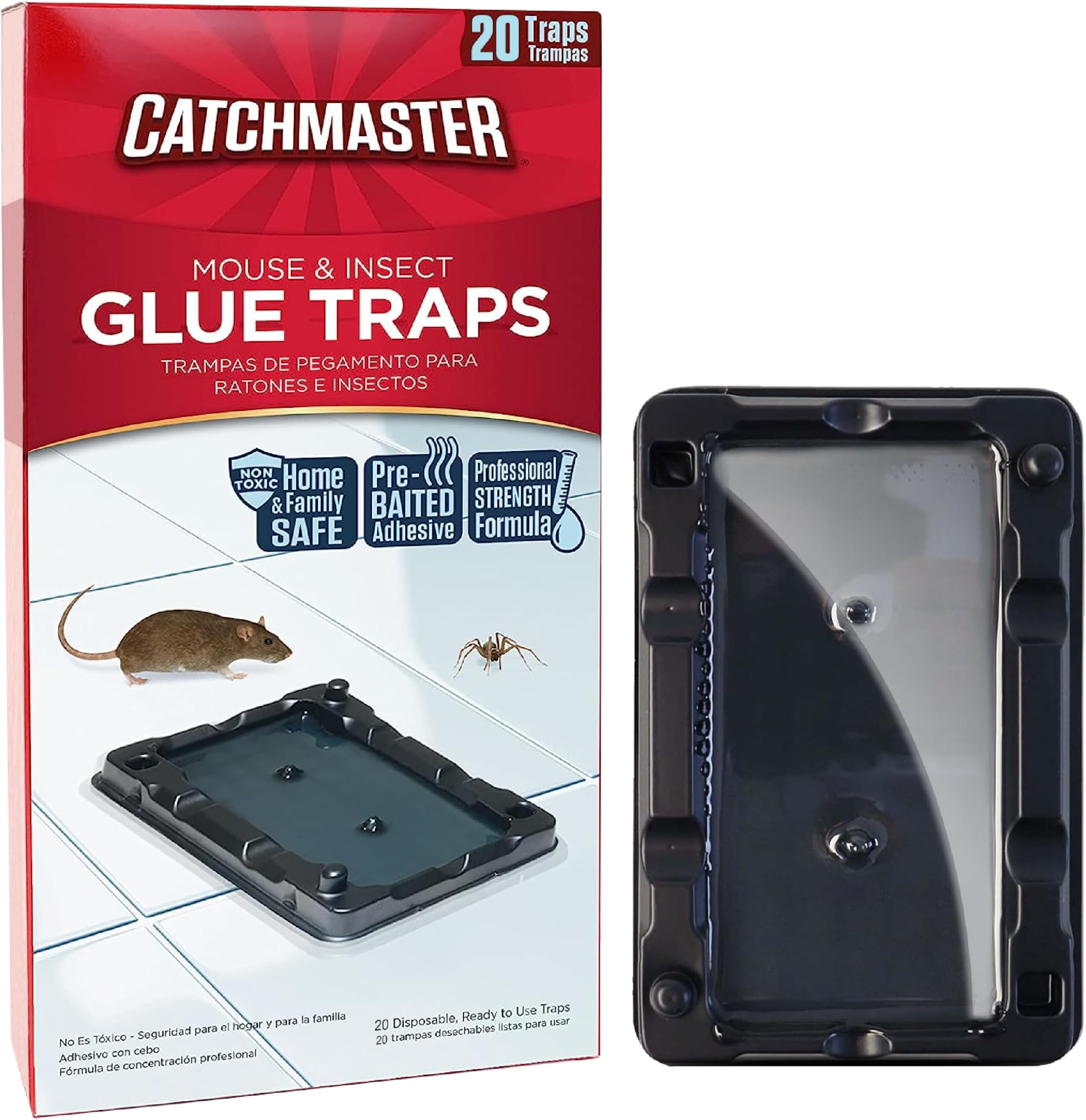 Amazon.com : Catchmaster Mouse & Insect Glue Traps 20-Pk, Adhesive ...