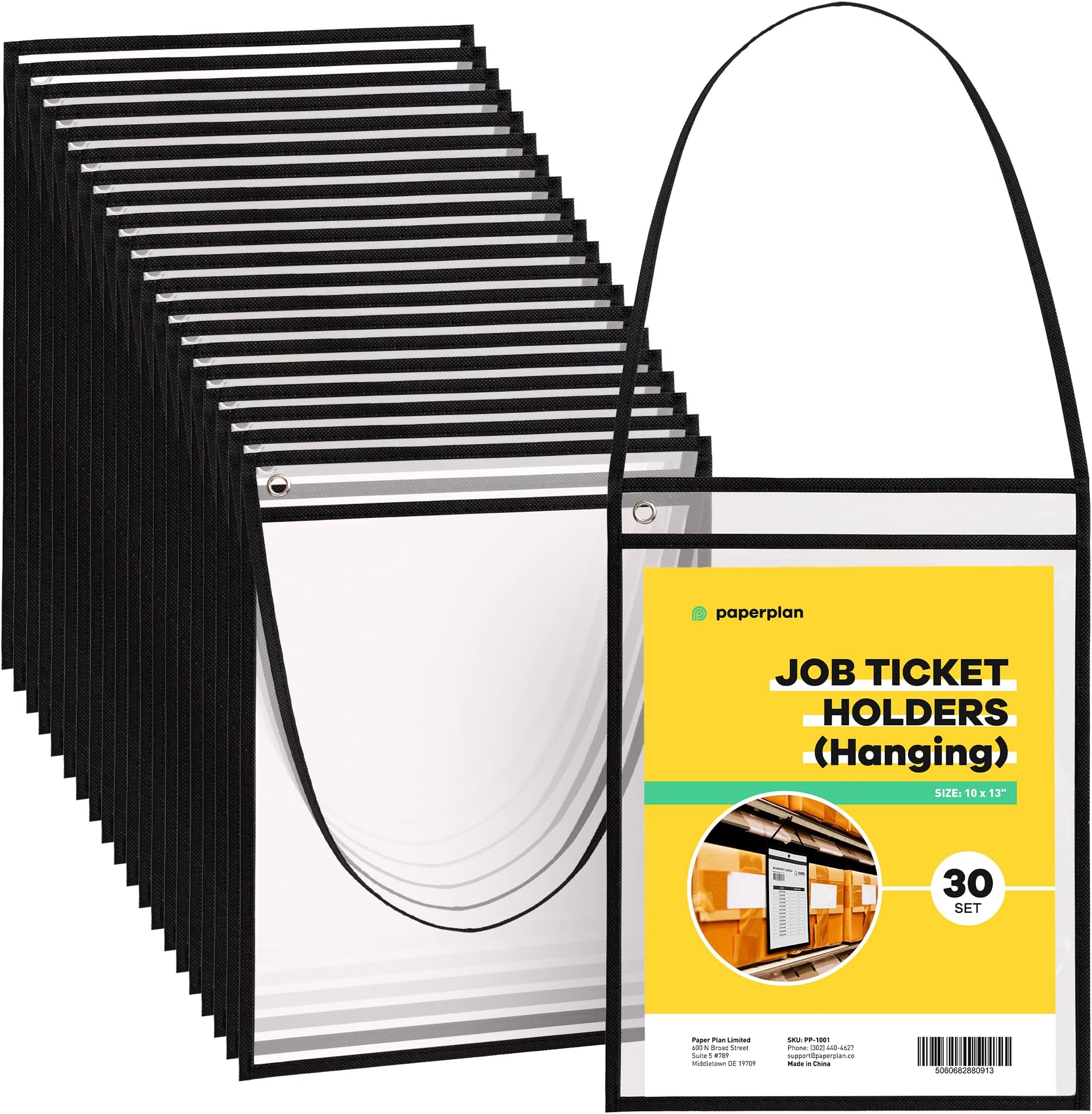 Amazon.com : LOEQIAN 30 Pack Job Ticket Holders with Hanging Strap 9 x ...