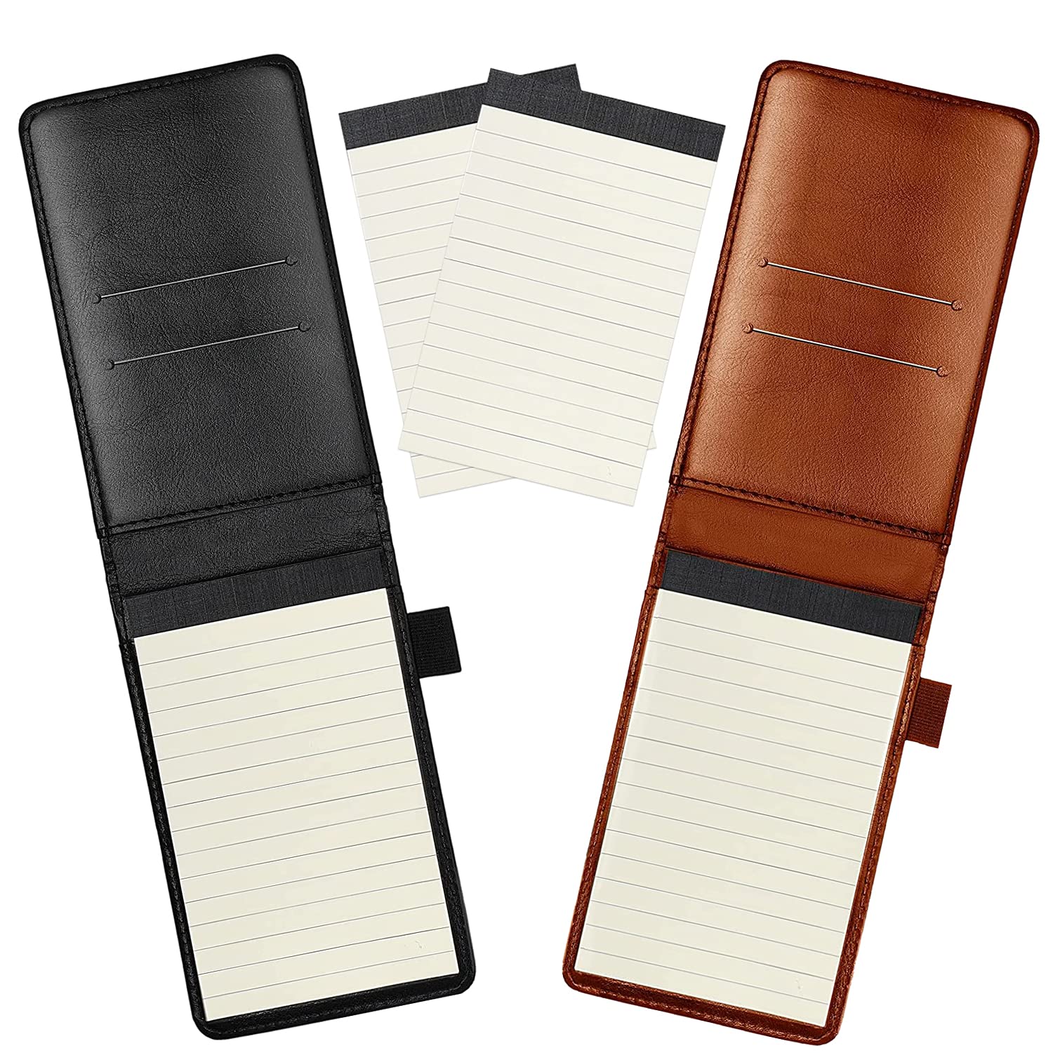 itechpanda 2 Pack Small Pocket PU Leather Business Notebook Cover ...
