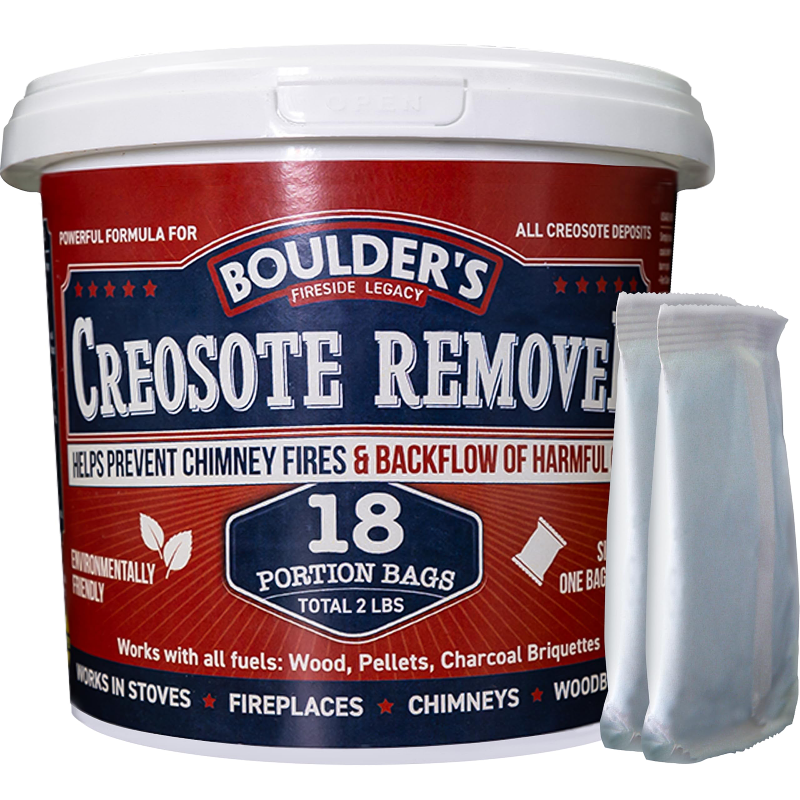 Cleaner For Chimneys Creosote Creosote Remover 18 Treatments Sachets,
