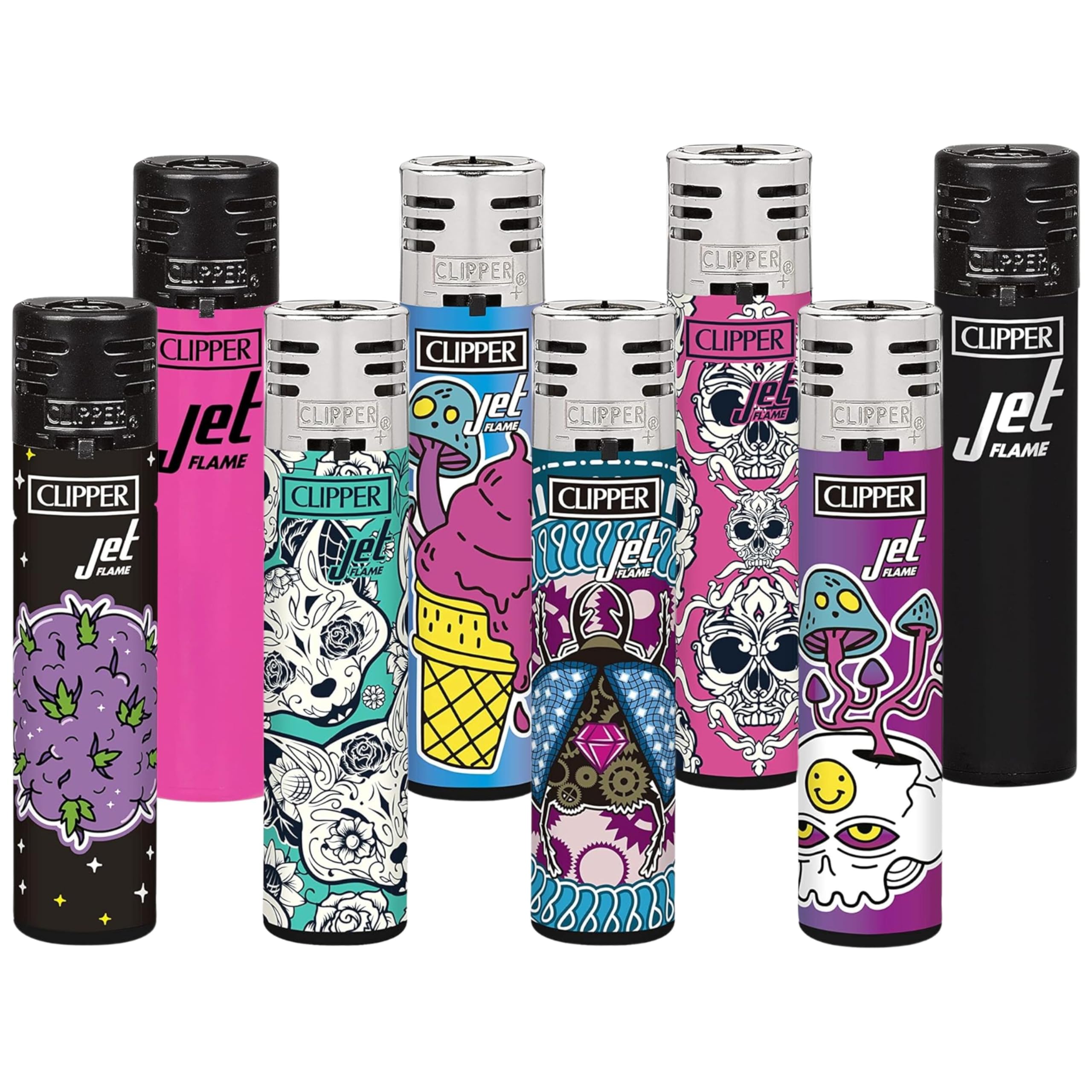 Amazon.com: Clipper Lighter Jet Flame Mystery 8 Pack - Safe Butane ...