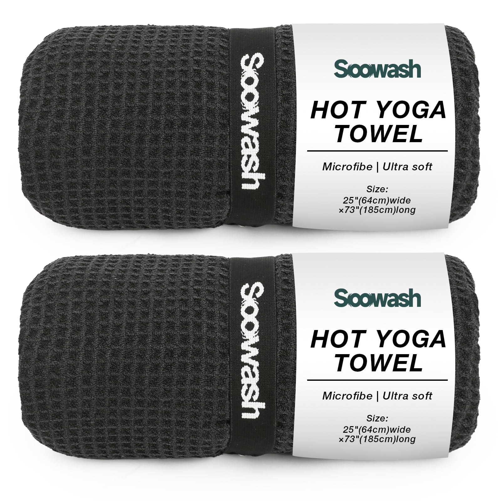 Amazon.com: SOOWASH Non-Slip Waffle Hot Yoga Mat Towel 2 Pack with ...