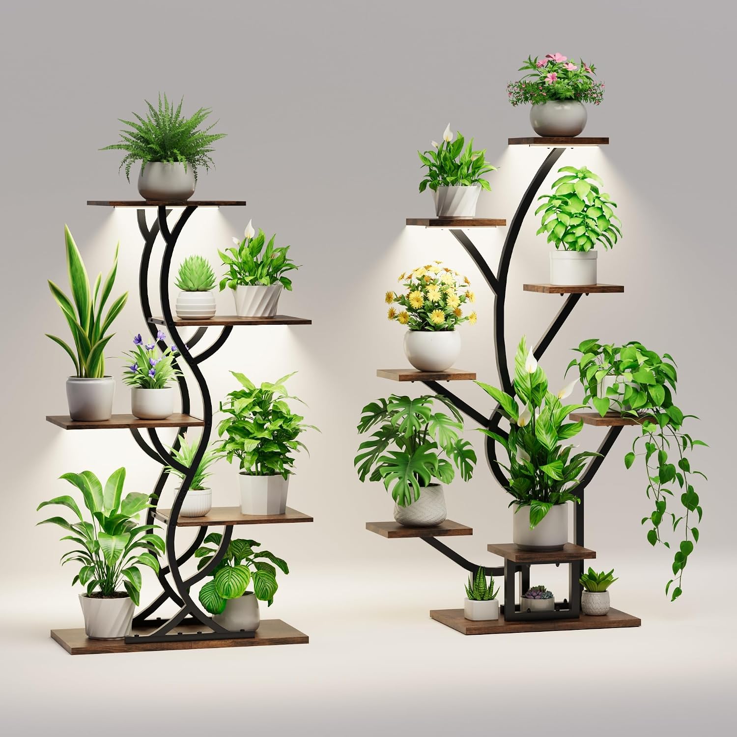 Amazon.com: EVAWOO plant stand indoor with grow lights : Patio, Lawn ...