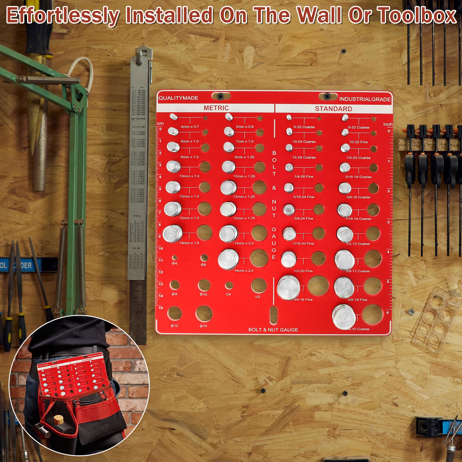 Snapklik.com : Nut And Bolt Thread Checker, Thread Identifier Gauge ...