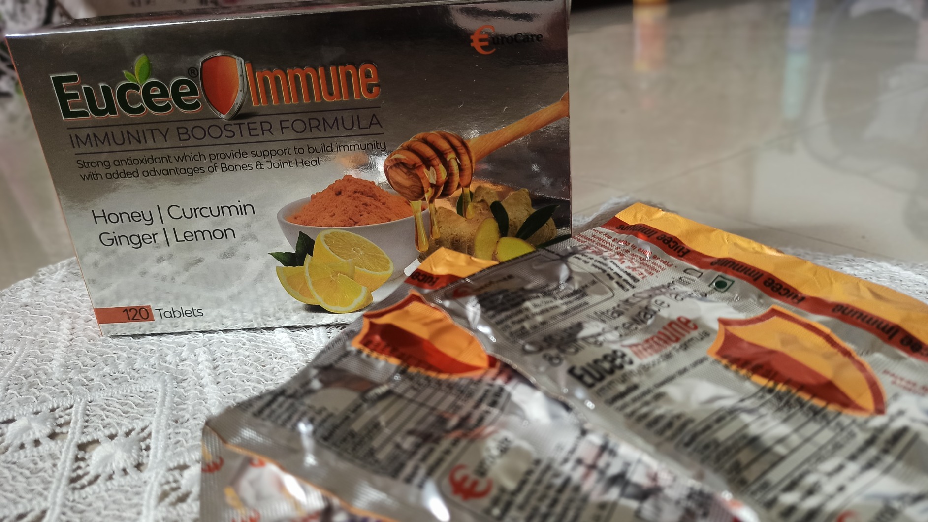 Eucee Vitamin C 40mg D 400IU Ginger 20mg Curcumin 100mg Chewable Sugar ...