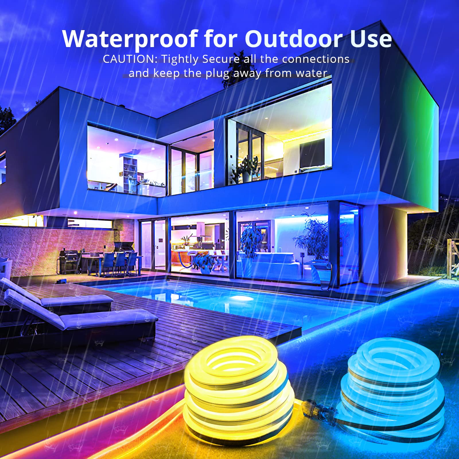 Areful 24FT Neon Lights Red, LED Flexible Linkable Waterproof Strip ...