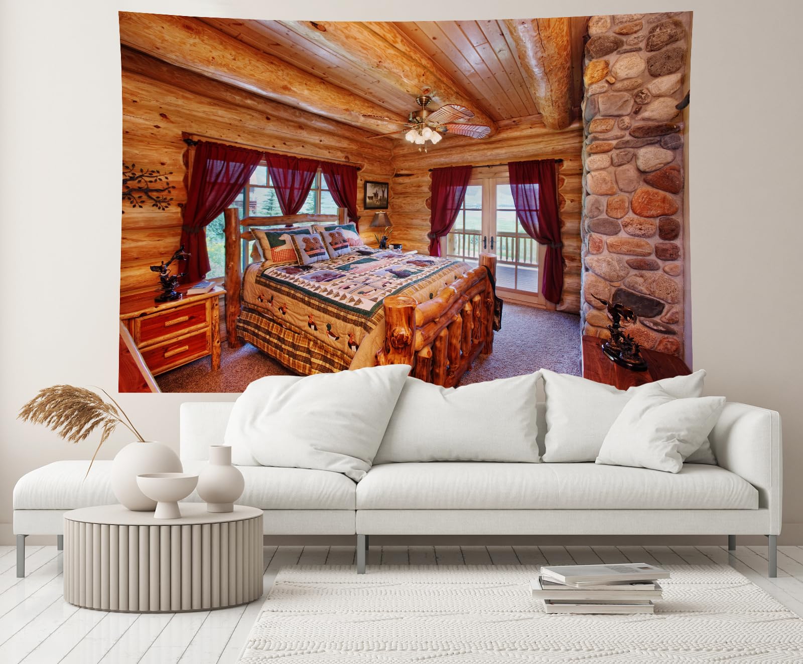 Log Cabin Interior Wallpaper