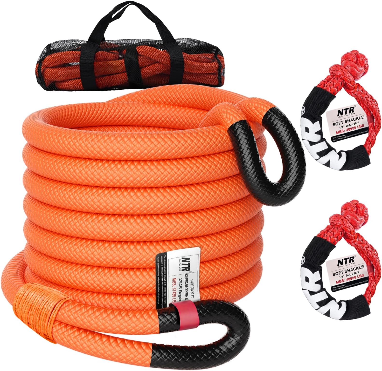Amazon.com: Everlit Survival Kinetic Recovery Rope 3/4" X 20 Ft with 2 ...
