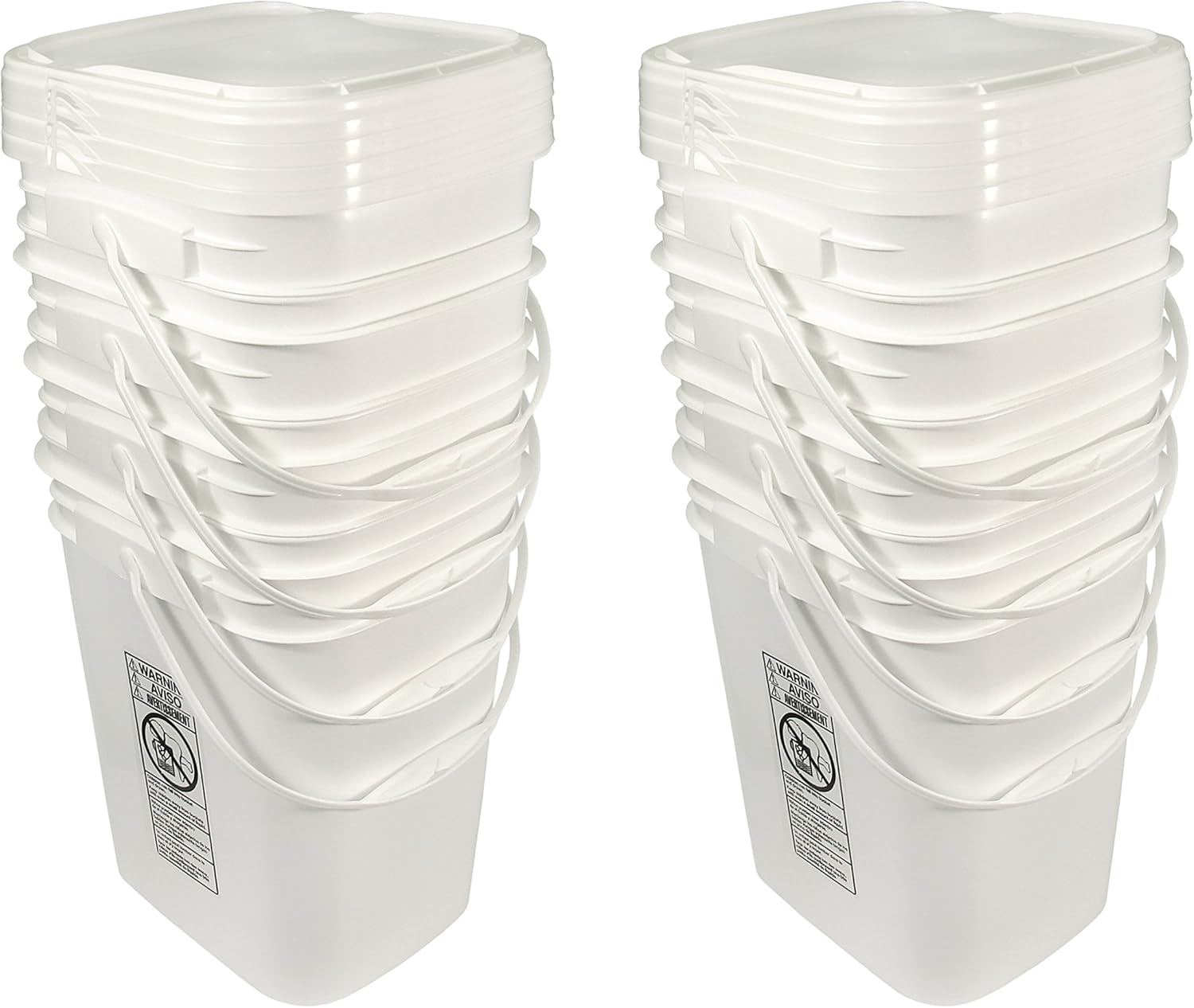 Amazon.com - 5.3 Gallon White Rectangular Bucket/Pail with Hinged Snap ...