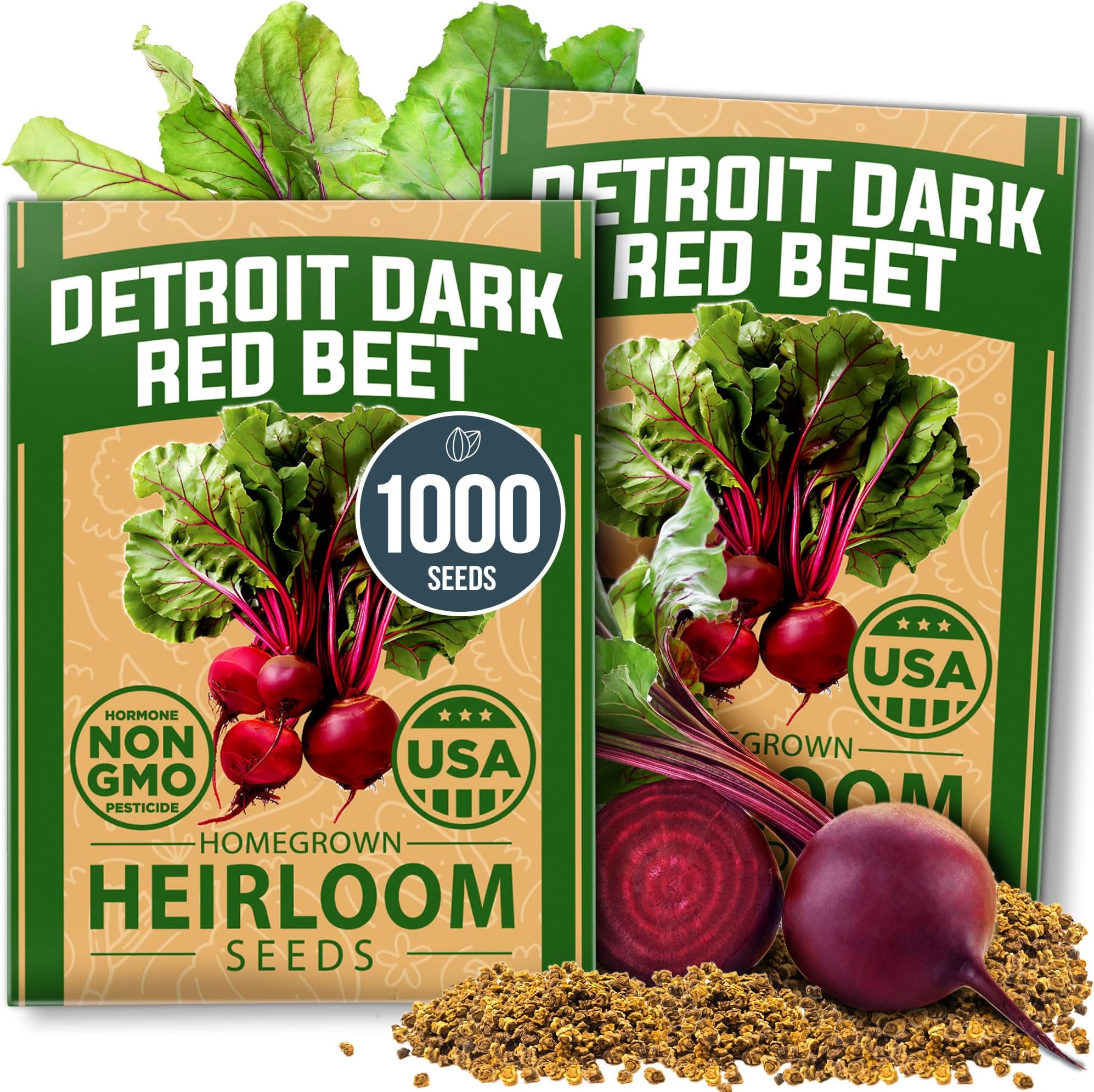 Amazon.com : HOME GROWN Detroit Dark Red Beet Seeds – 2 Pack (Beta ...