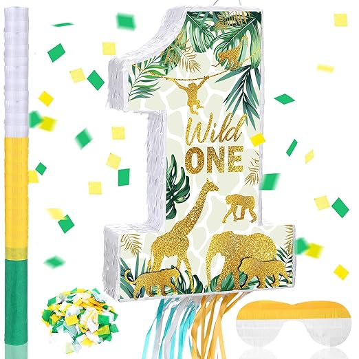 Ferraycle Jungle Animal Number 1 Piñata for 1st Birthday Party ...