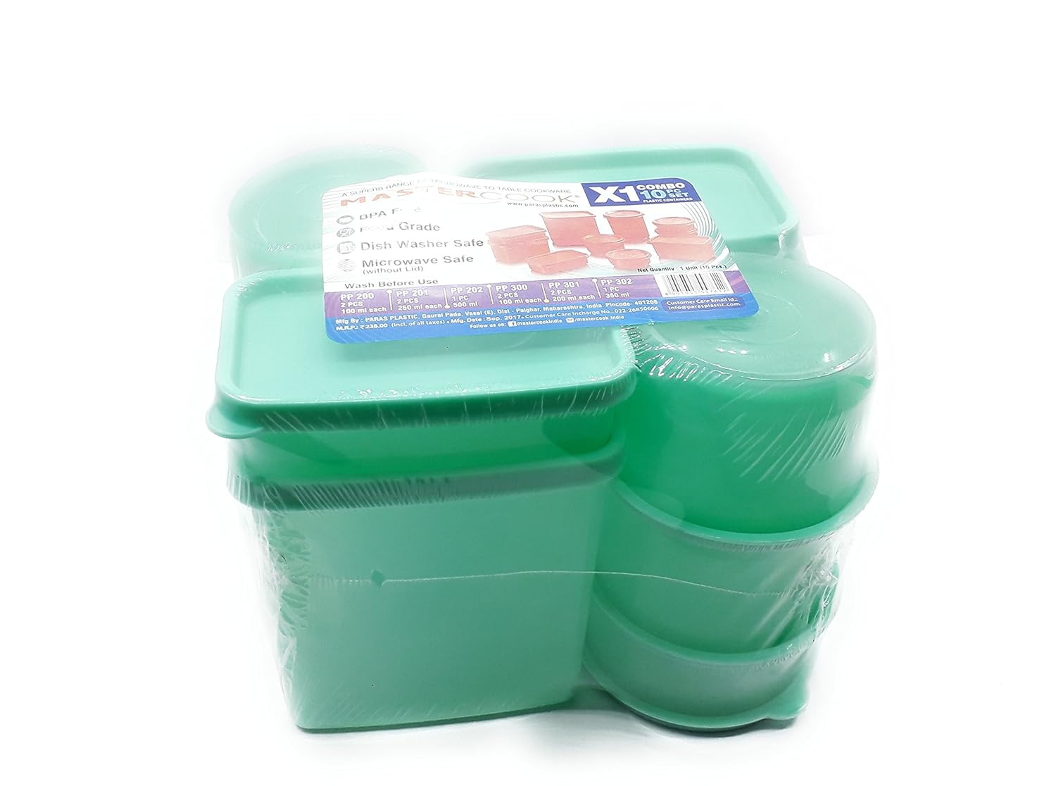 Buy Mastercook X1 Combo Plastic Container Set, 10-Pieces, Multicolour ...