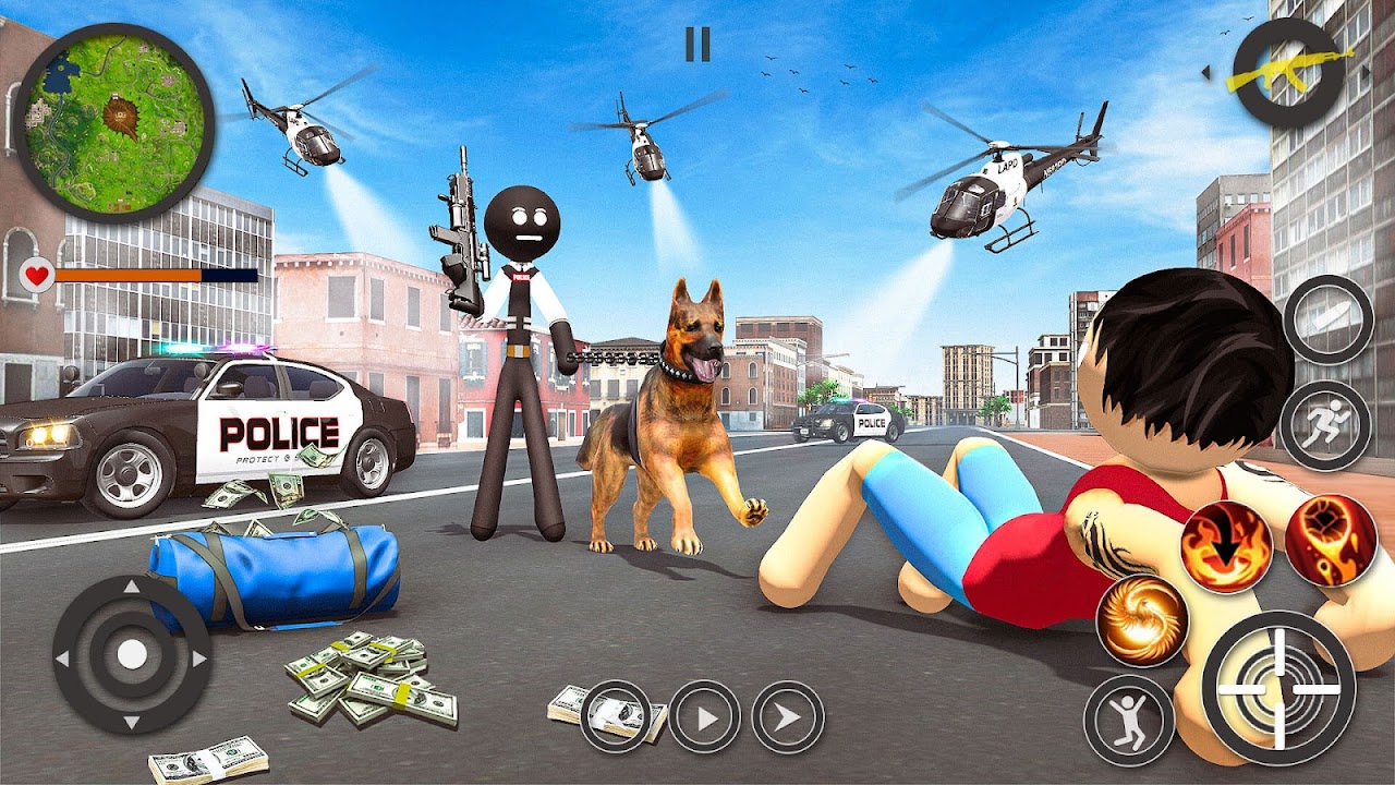 Real US Police Stickman Gangster Crime Open World Games - App on the ...