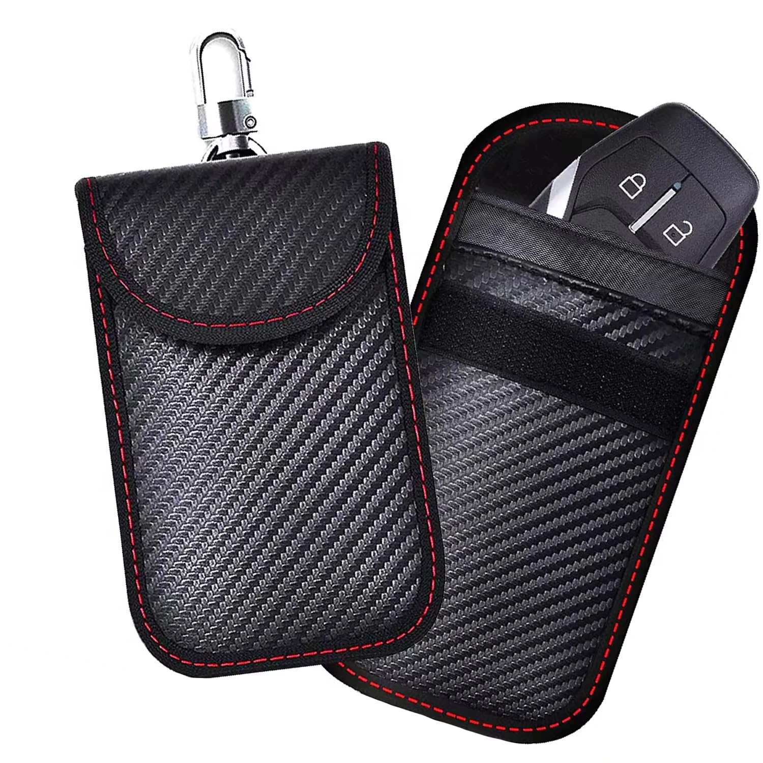KAV Faraday Car Key Fob Protector Pouch Bag- Carbon Fiber Compact ...
