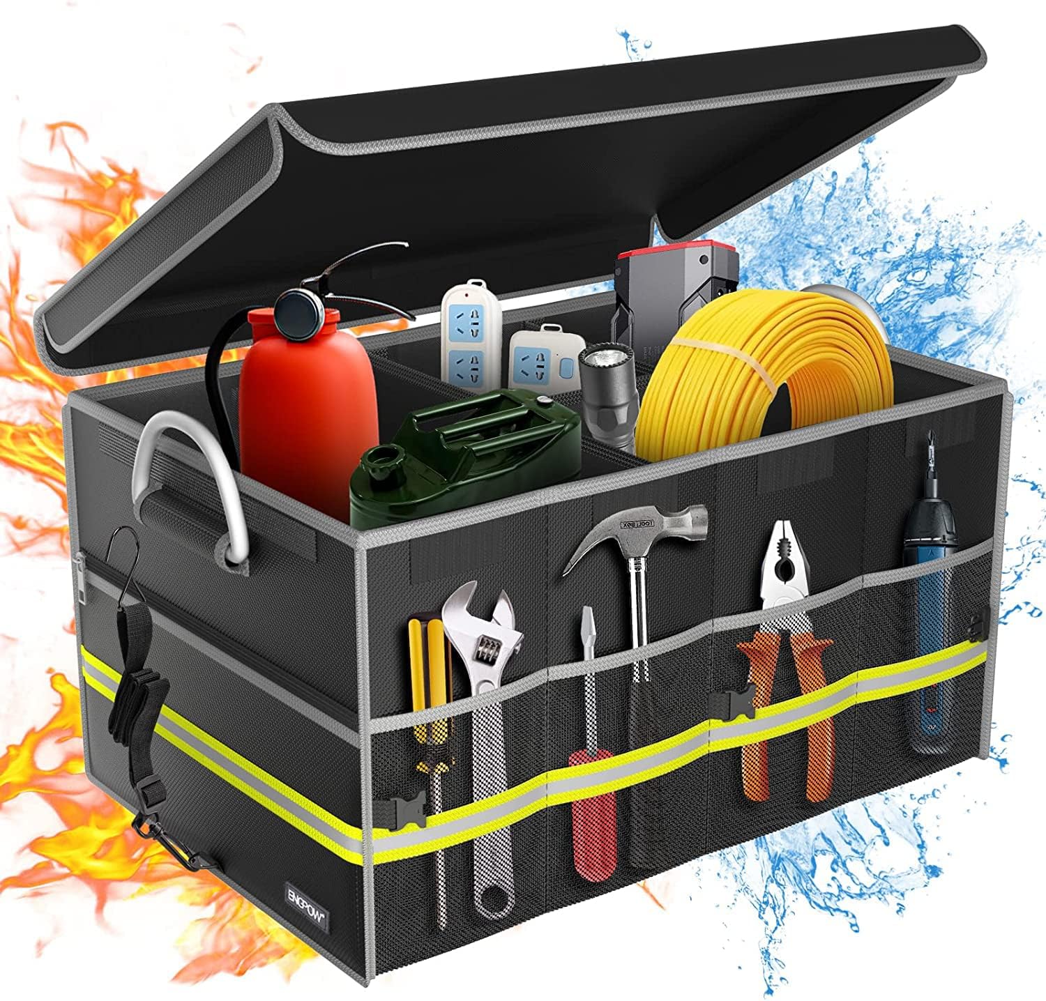 ENGPOW Car Boot Organiser Fireproof Car Trunk Organiser Waterproof ...