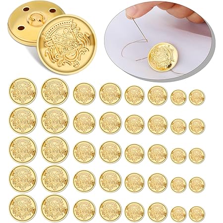 Amazon.com: F&G 14pcs Gold Buttons Vintage High -Grade Shiny Gold Metal ...