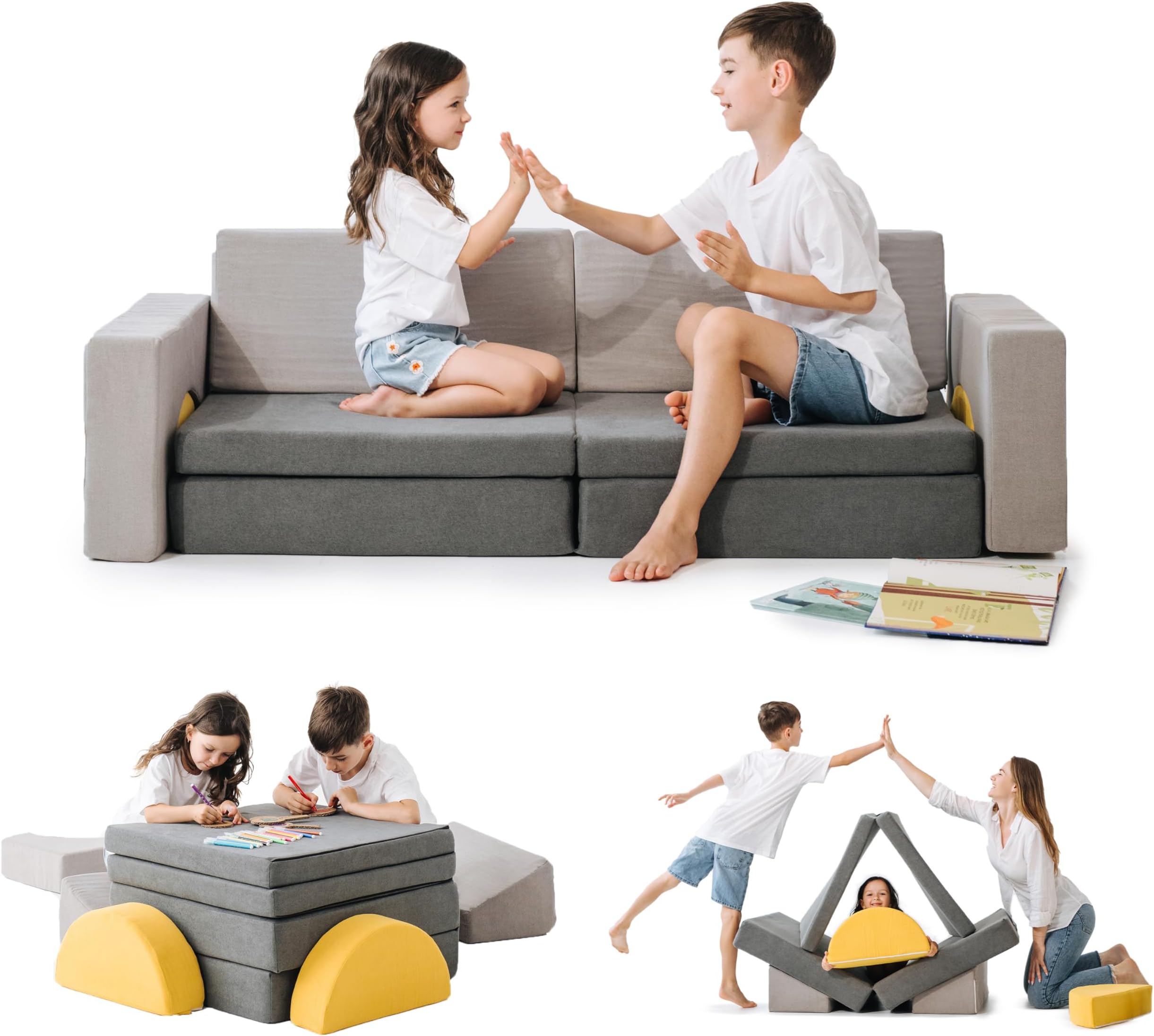 Amazon.com: Pelnuies Modular Kids Play Couch, 3 PCS Play Couch for ...