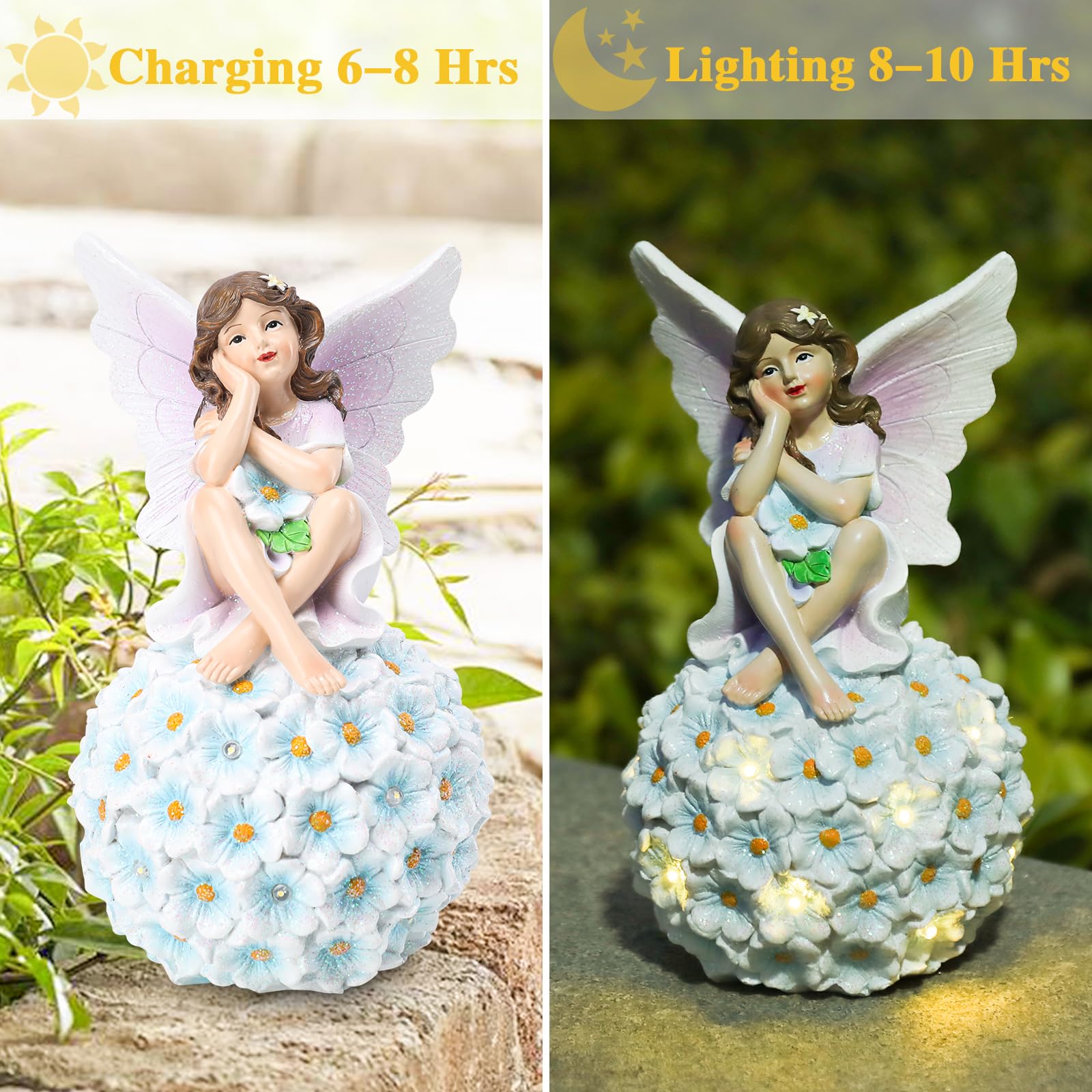 Snapklik.com : Fairy Garden Statue Outdoor Decor, Solar Flower Fairy ...
