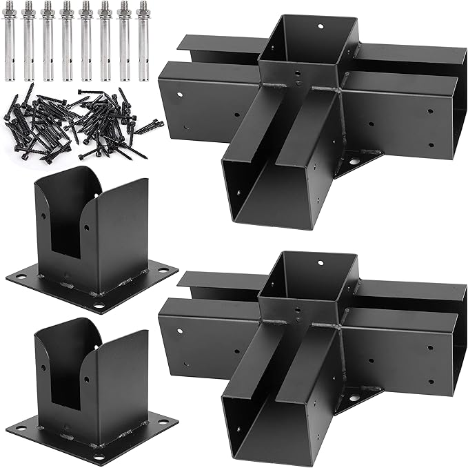 Amazon.com: 4x4" Post Base Stainless Steel - 4-Way Large Right Angle ...