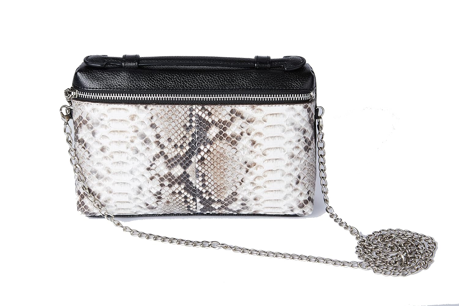 Amazon.com: Korean made python clutch bag for womens (White) : Handmade ...