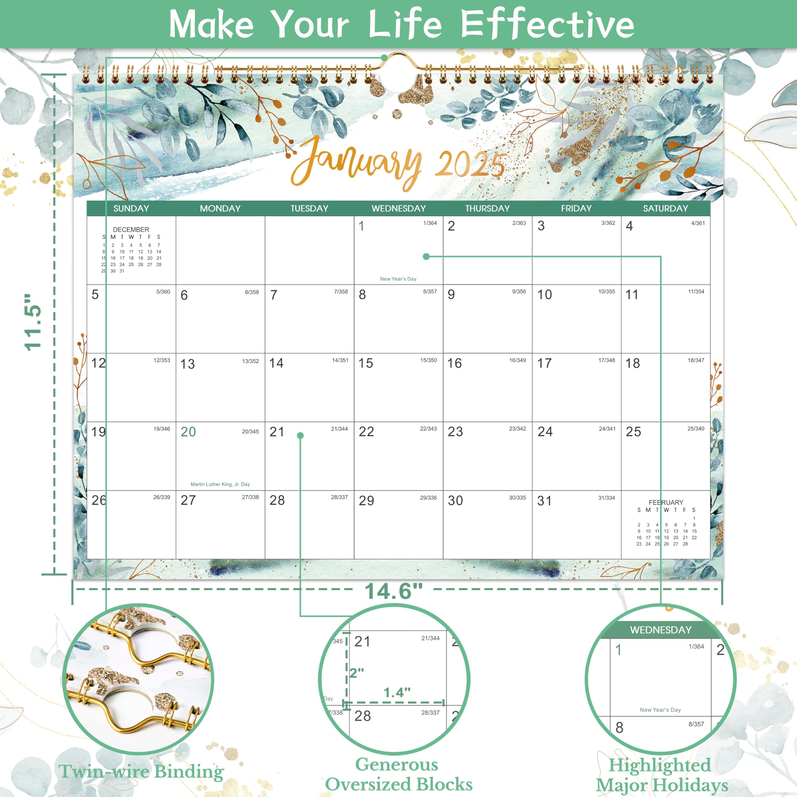 Snapklik.com : 2025 Wall Calendar - 2025 Calendar From January 2025 To ...