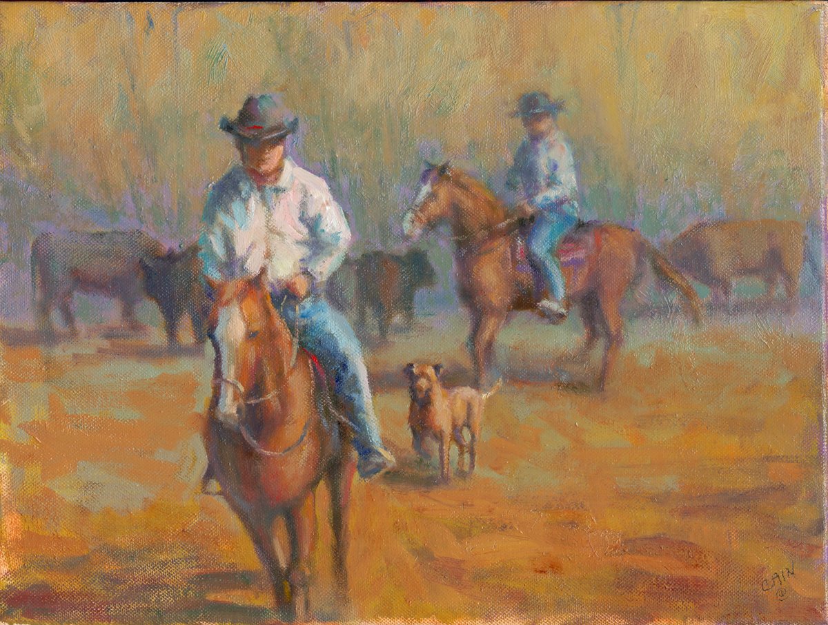 Laila's A Cowboy's Days End Artwork by Judie Cain : Amazon.in: Home ...